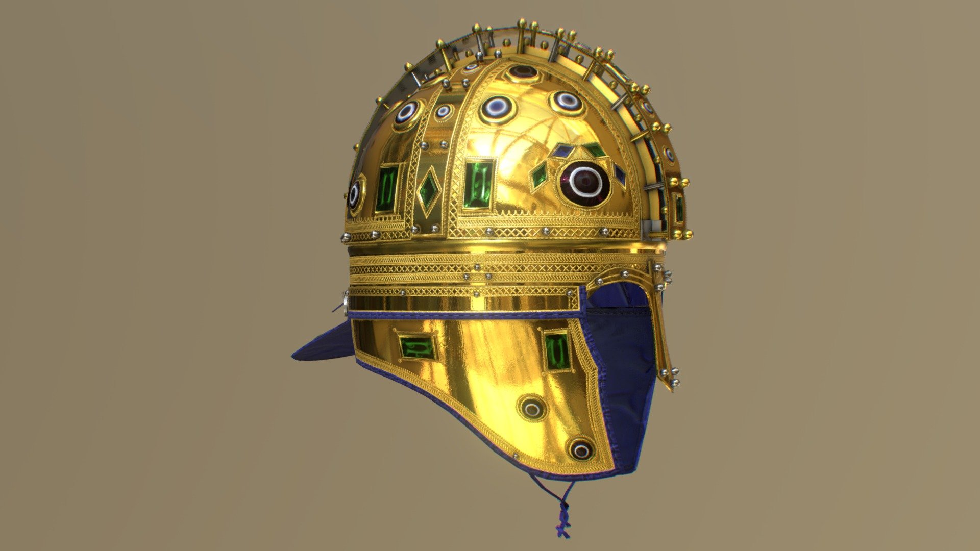 Berkasovo Golden - Roman Helmet - Buy Royalty Free 3D model by Davicolt ...