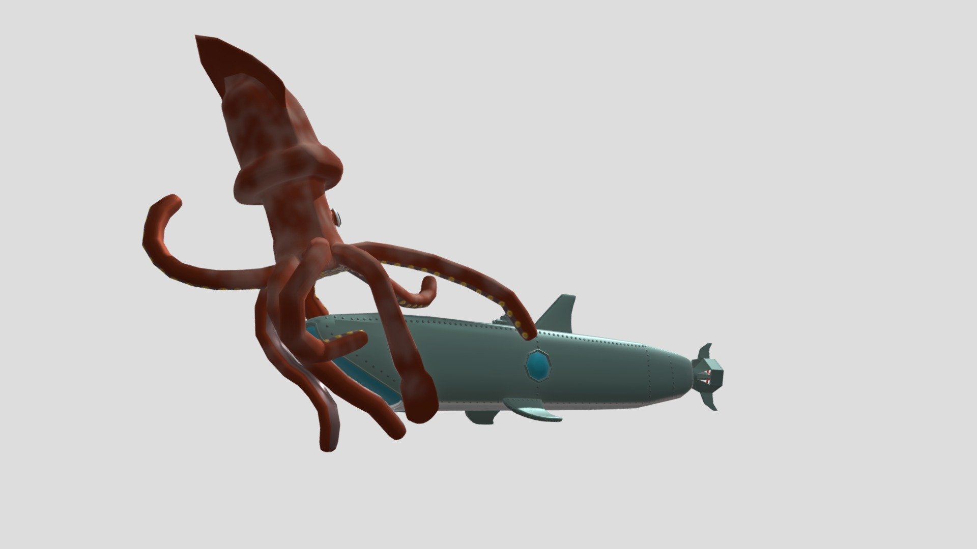 Squid Attack - 3D model by Ethan Brace (@Okaysoup) [5ff3740] - Sketchfab