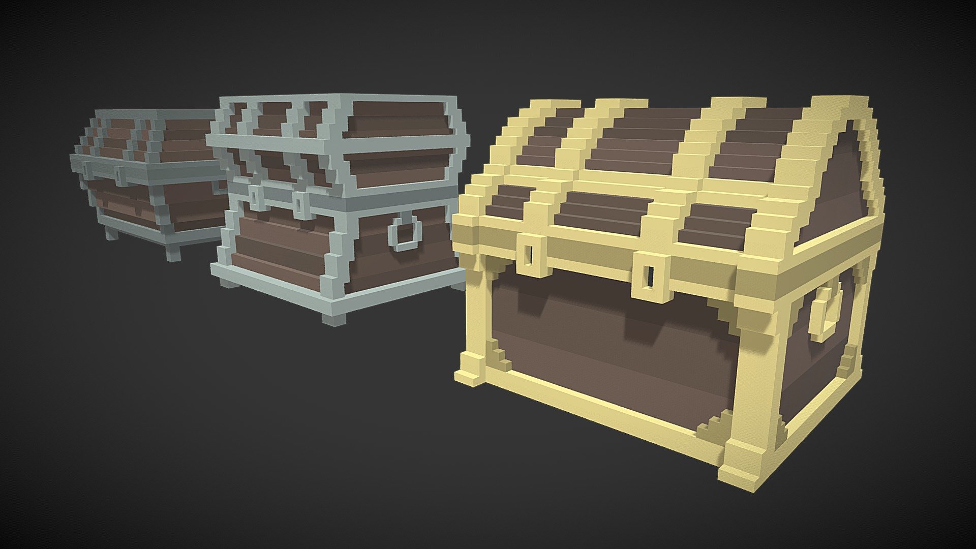 Voxel Steel Chests - 3D model by Shavorich [5ff62e6] - Sketchfab