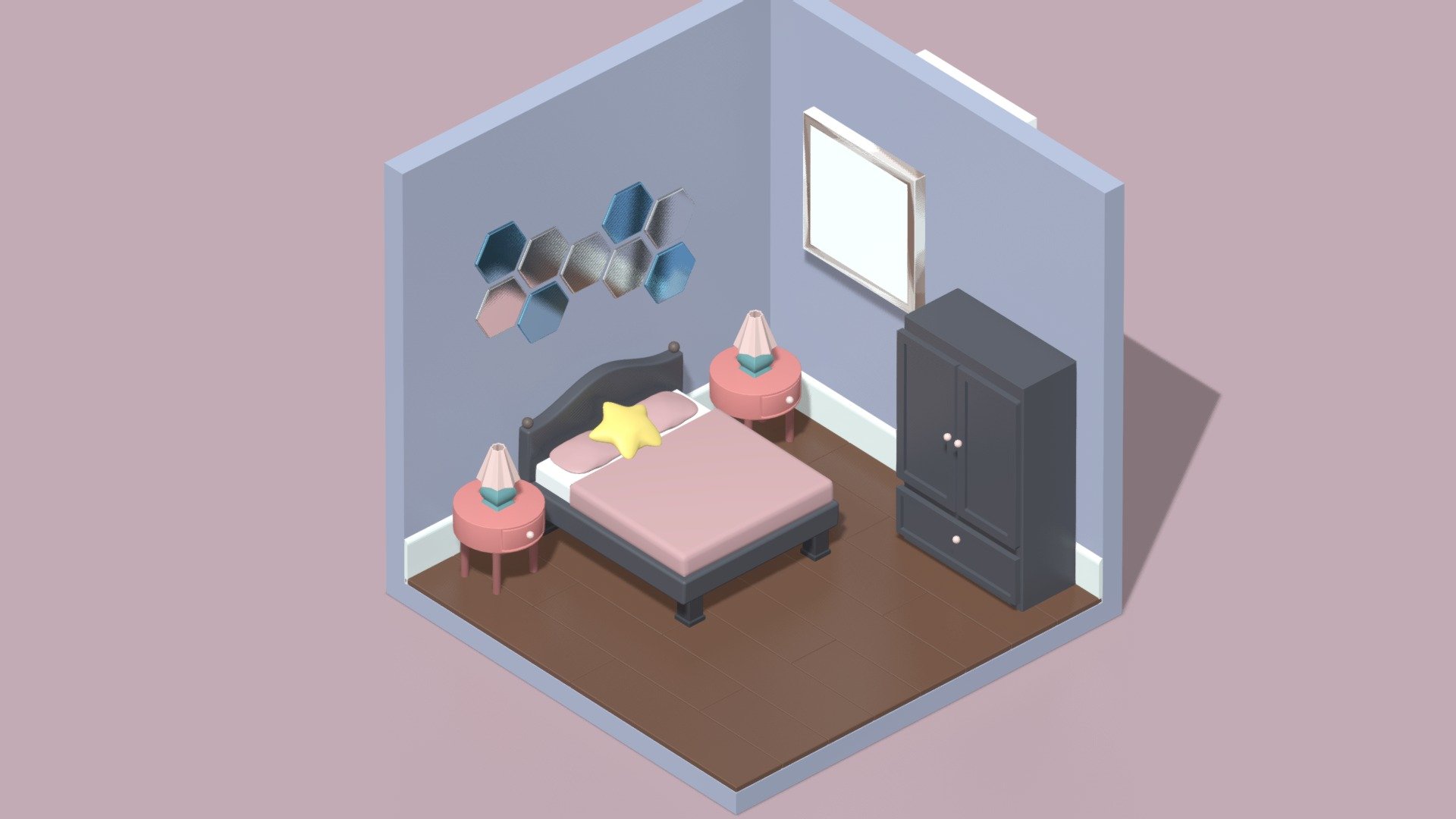 Comfy Isometric Bedroom - Download Free 3D model by silnciobrun0 ...