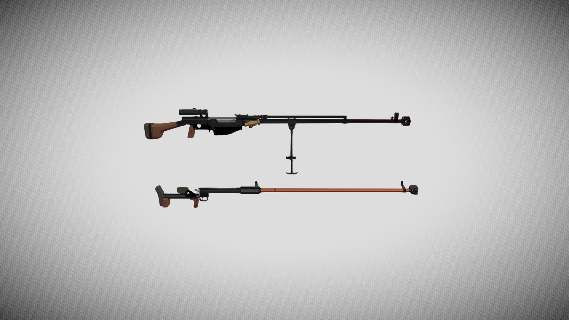 PTRS-41 And PTRD-41 - Buy Royalty Free 3D model by wastehound [5ffbb14] - Sketchfab Store