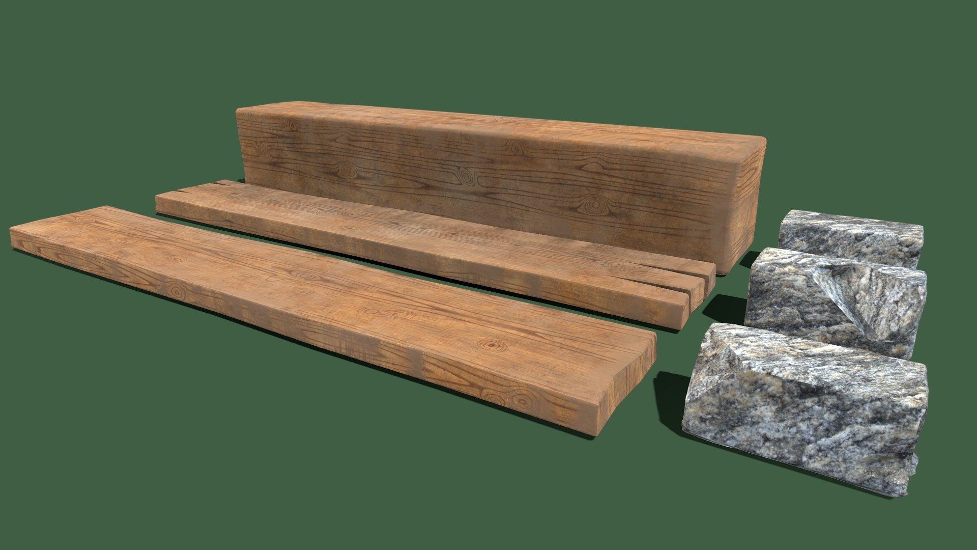 Plank and bricks - 3D model by Fluffytango [5ffd1fe] - Sketchfab