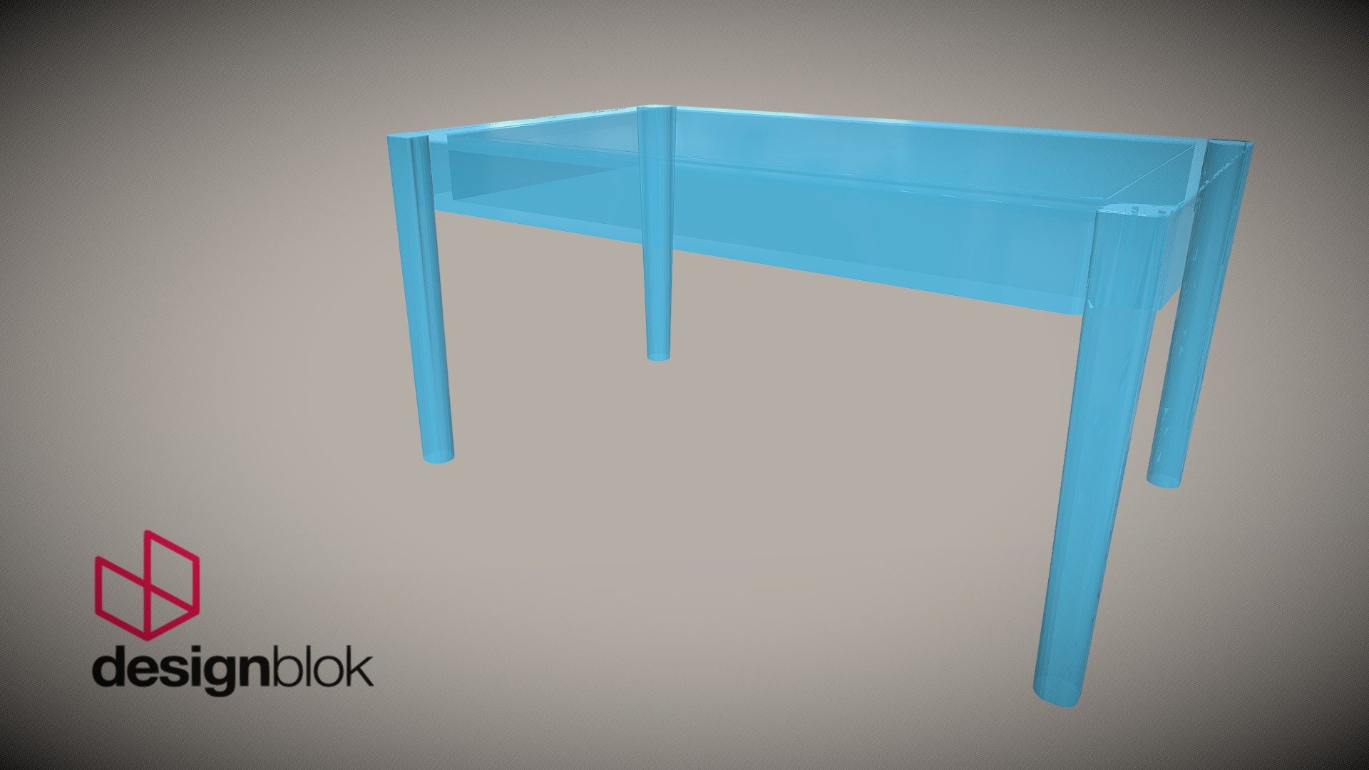 blue coffee table - 3D model by Designblok [60044b7] - Sketchfab
