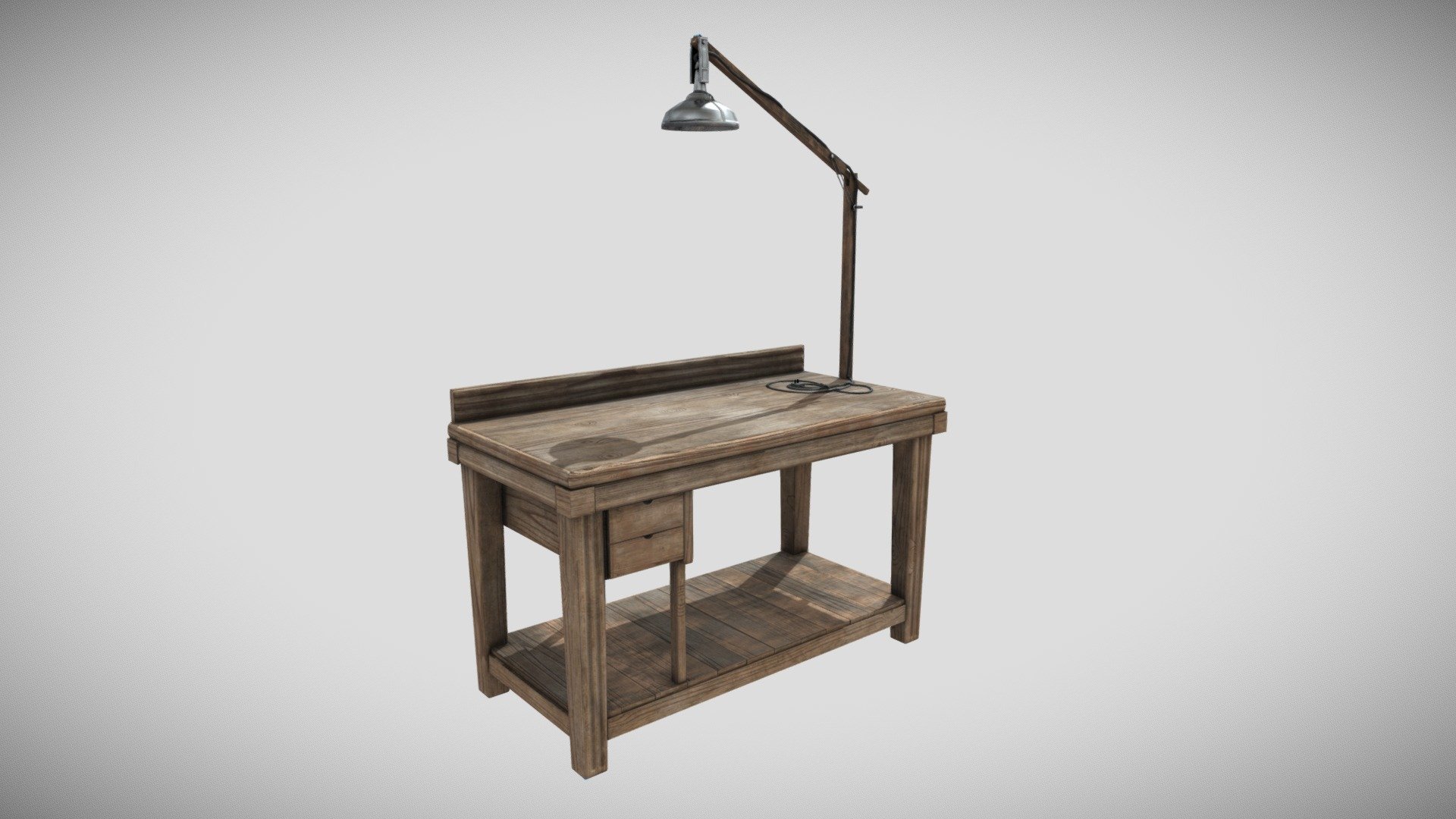 Wood Workbench with Lamp - Buy Royalty Free 3D model by FordVFX ...