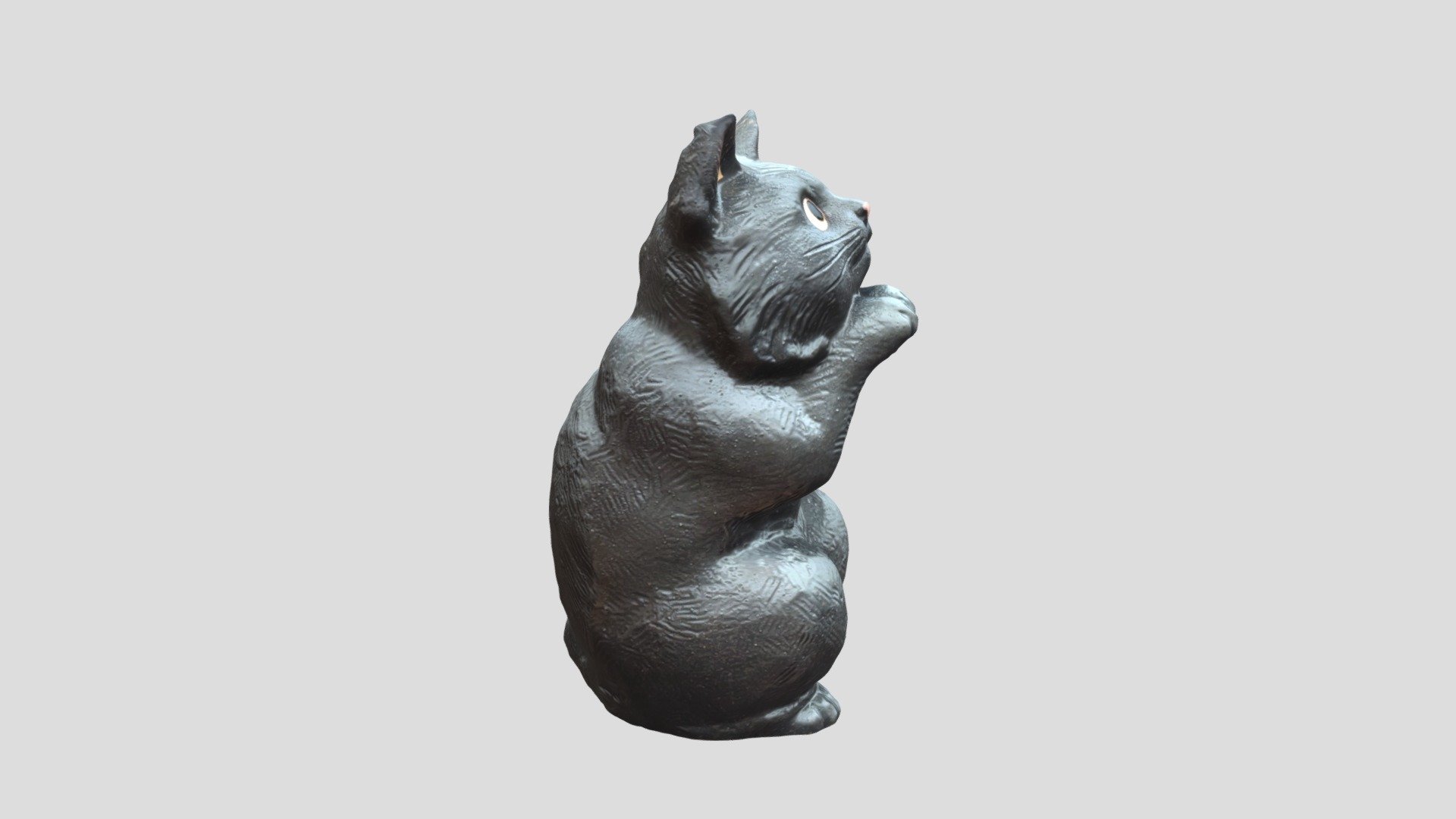 Cute standing Cat figure - Japanese Shigaraki - 3D model by DoItMyself ...