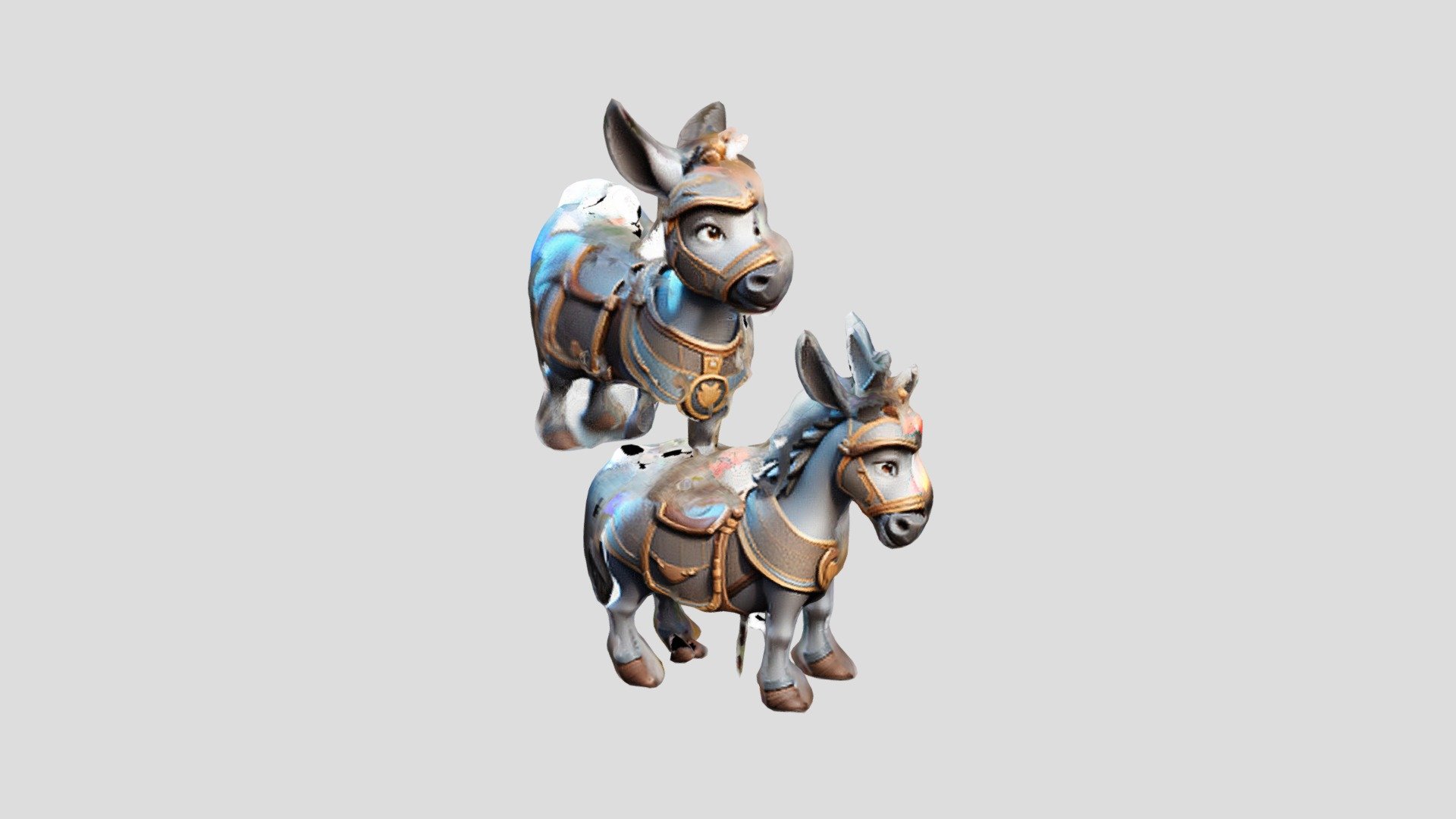 Two Donkeys with Armor The image features two - Download Free 3D model ...