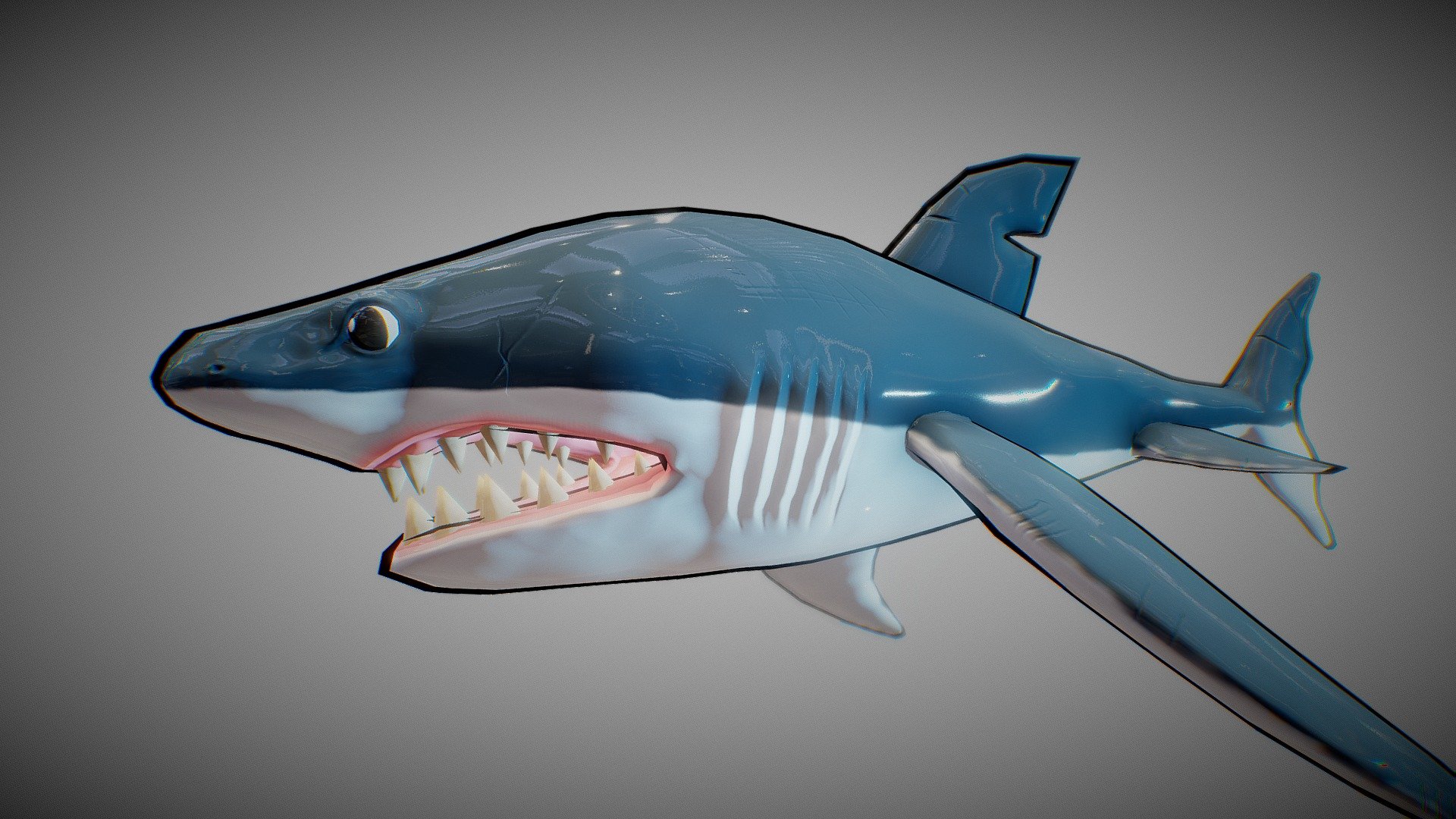 Cartoon Shark - 3D model by GKGames [6017640] - Sketchfab