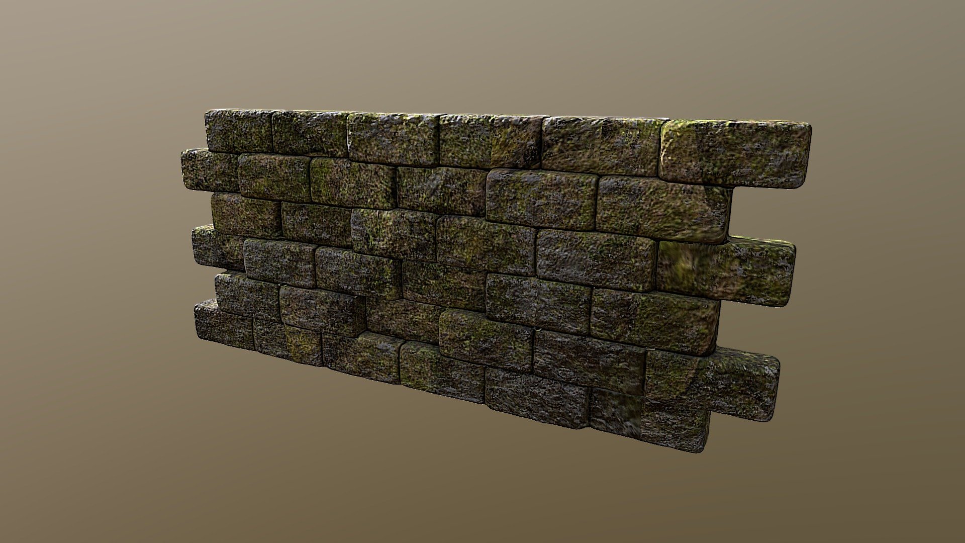 Low Poly Mossy Wall - 3D model by Michael Tunnicliffe (@michaelt ...