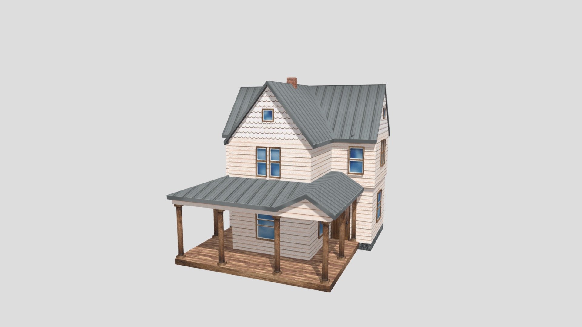 Hiatt Parker House Realistic Textures - Download Free 3D model by ...