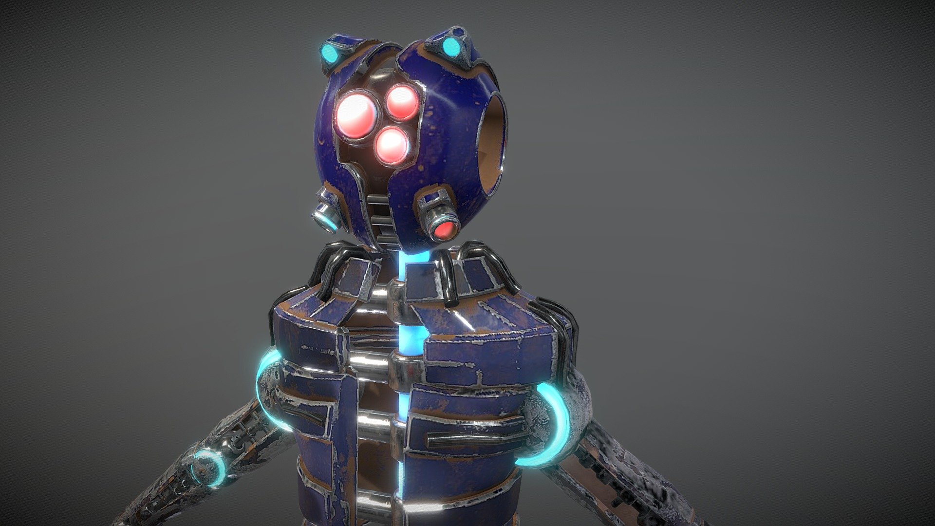cyberpunk battle android - 3D model by Coconut (@tomas.anglim.811 ...