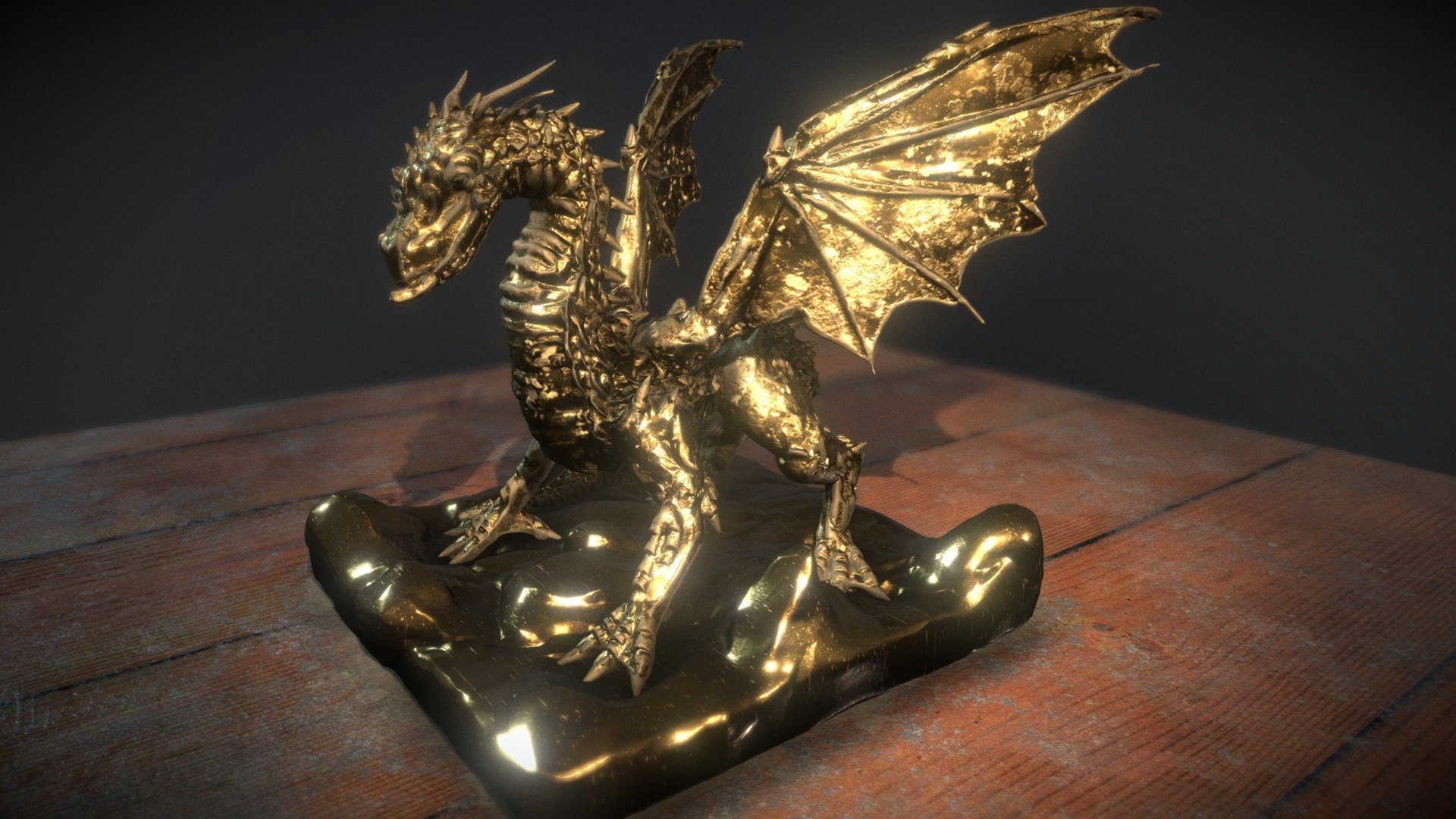 Golden dragon - 3D model by Martinity [602c066] - Sketchfab