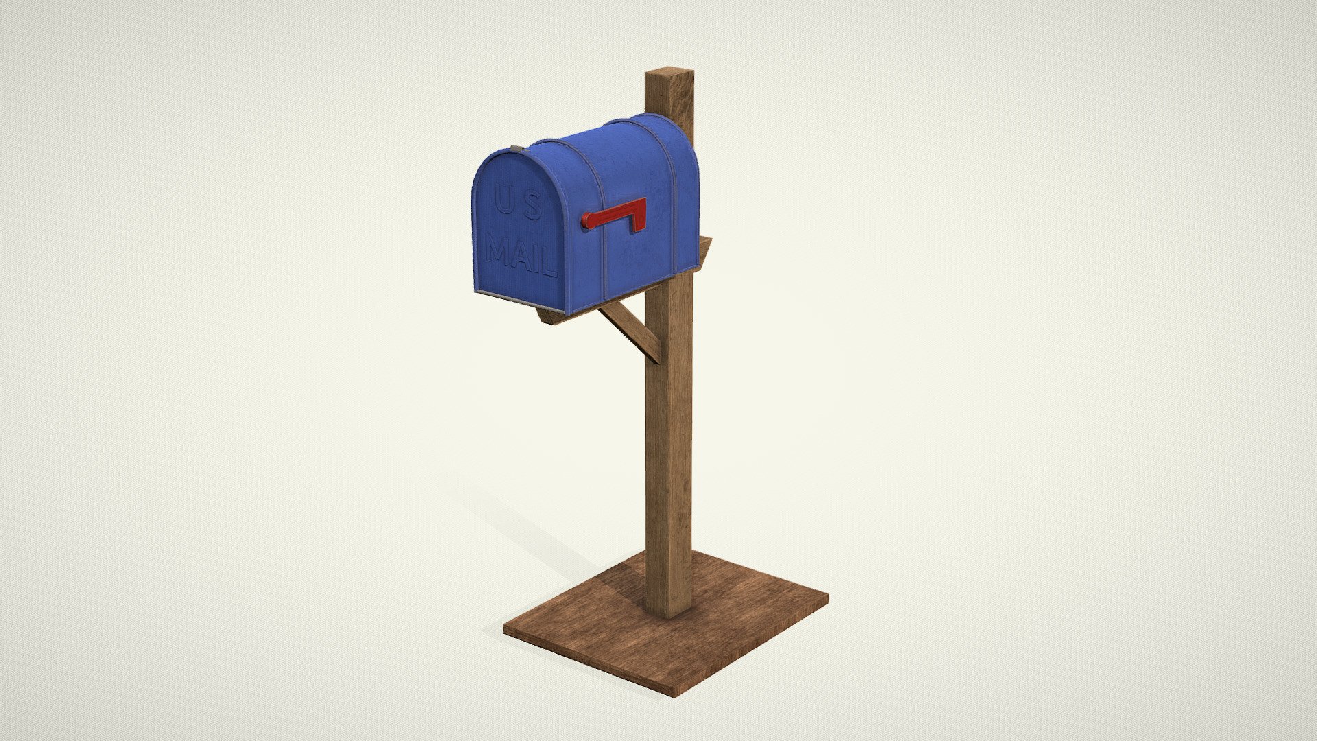 Blue mailbox on a wooden stand - Download Free 3D model by Rylae Shylna ...