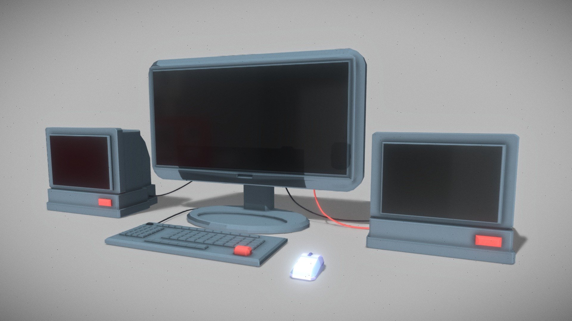 Computer with mouse and keyboard - Download Free 3D model by Grachica ...