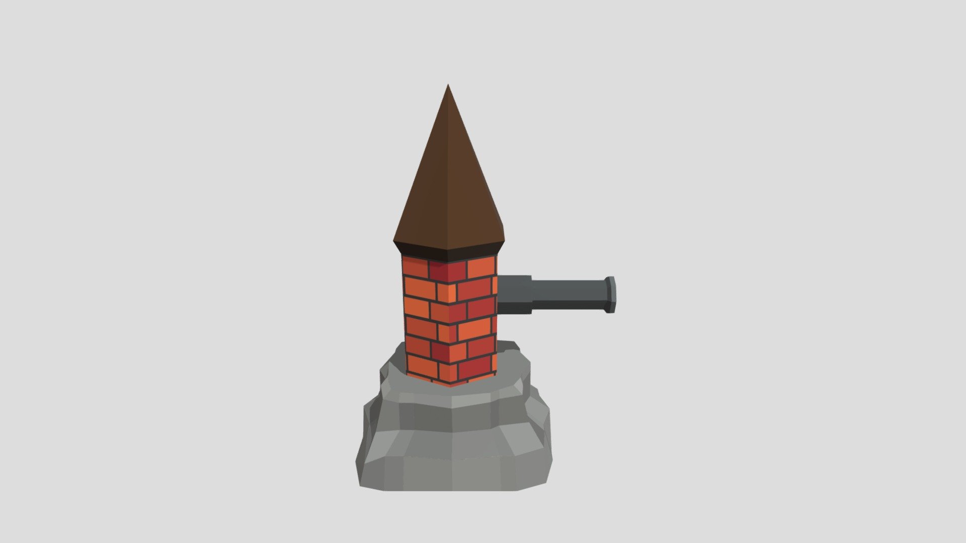 Low-poly turret - 3D model by aanselmi [603a008] - Sketchfab