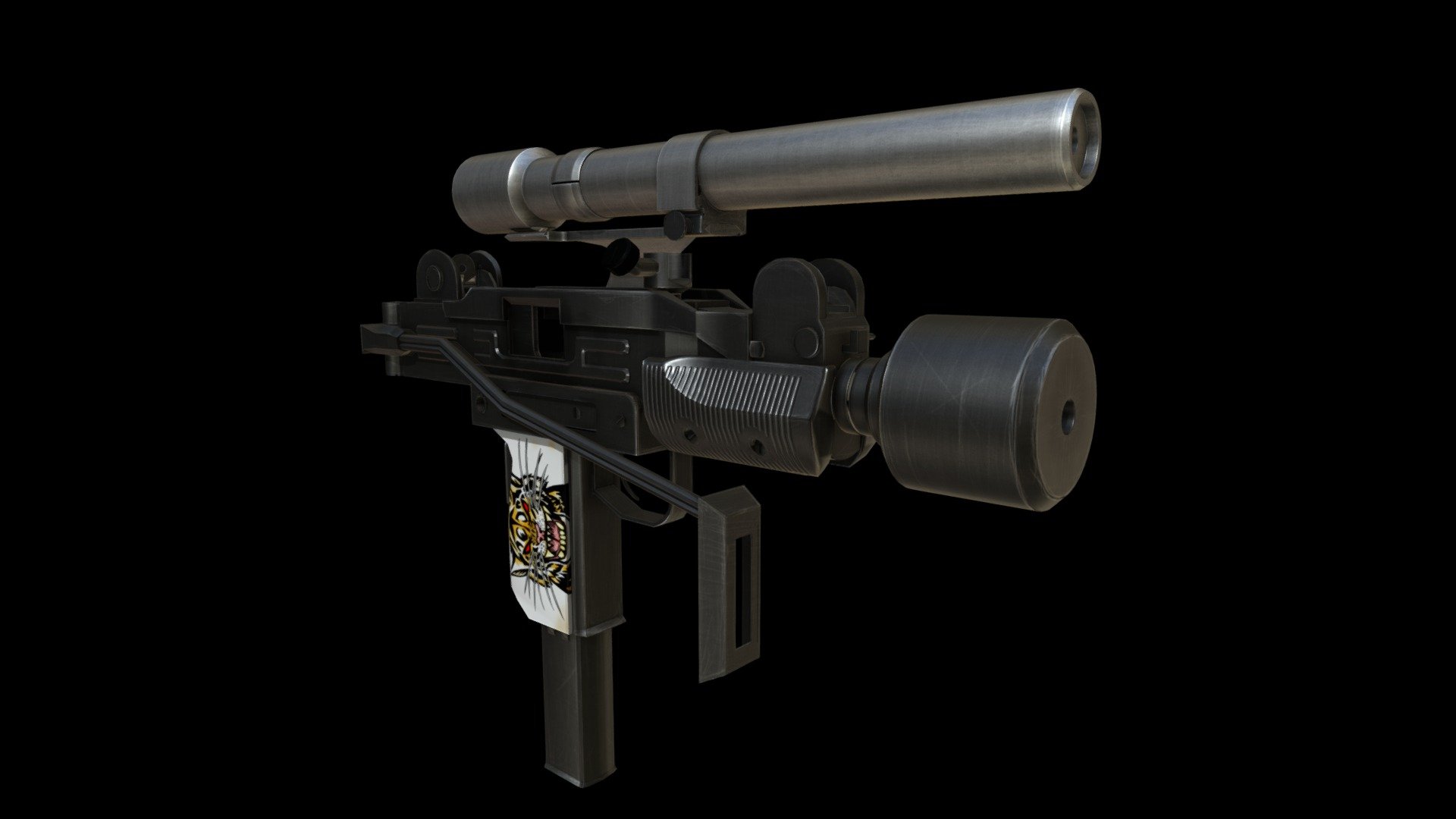 Mini Uzi 9mm "Tiger" Custom - 3D model by Simon Geisor (@simonG ...