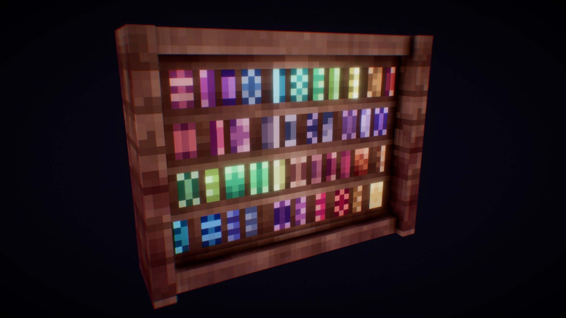 Bookshelf Pixel Lowpoly - 3D model by MarkusDarius [6043658] - Sketchfab