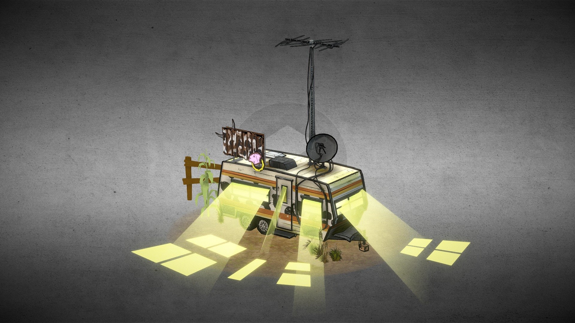 Stylized 80's Cow-Painted RV - 3D model by RitzSpikes (@britzspikes ...