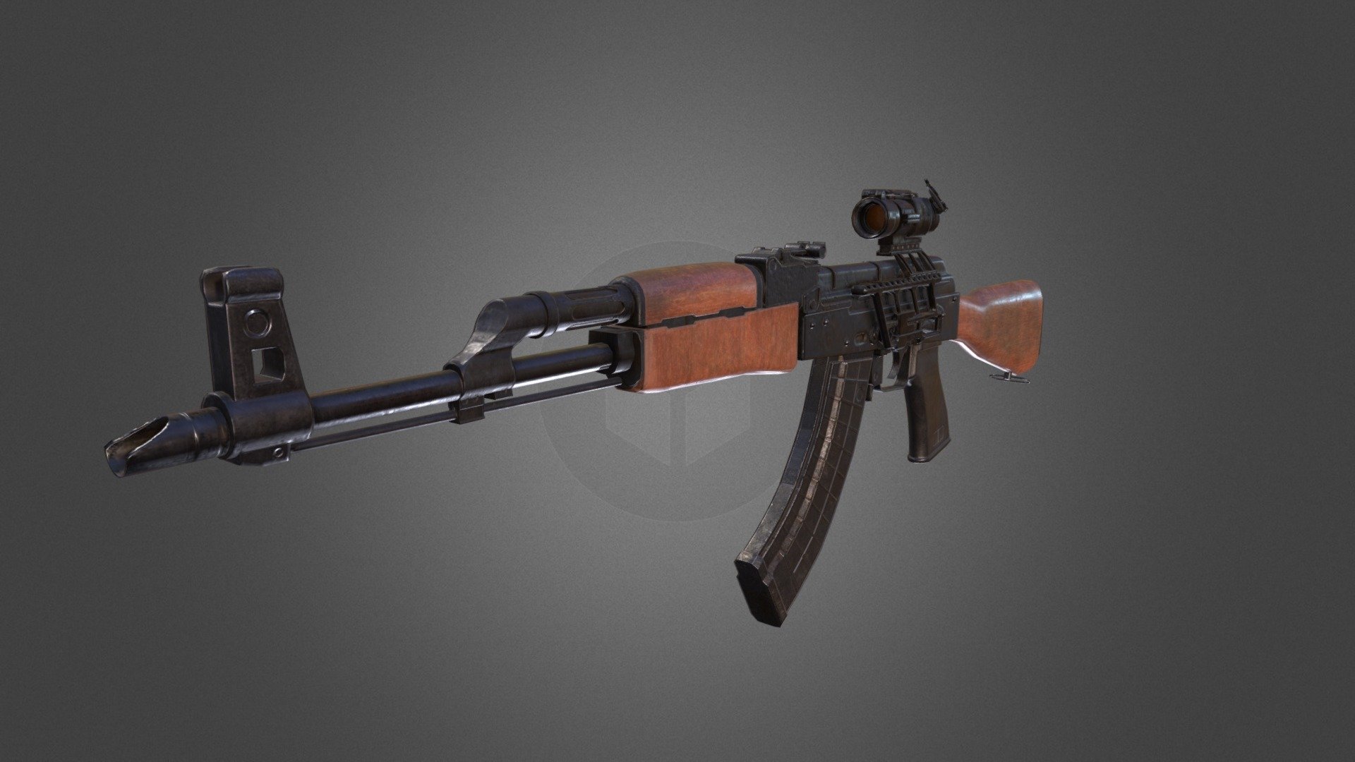 AKM with side rail and scope - 3D model by Timmy De Mol (@Timmy_De_Mol ...