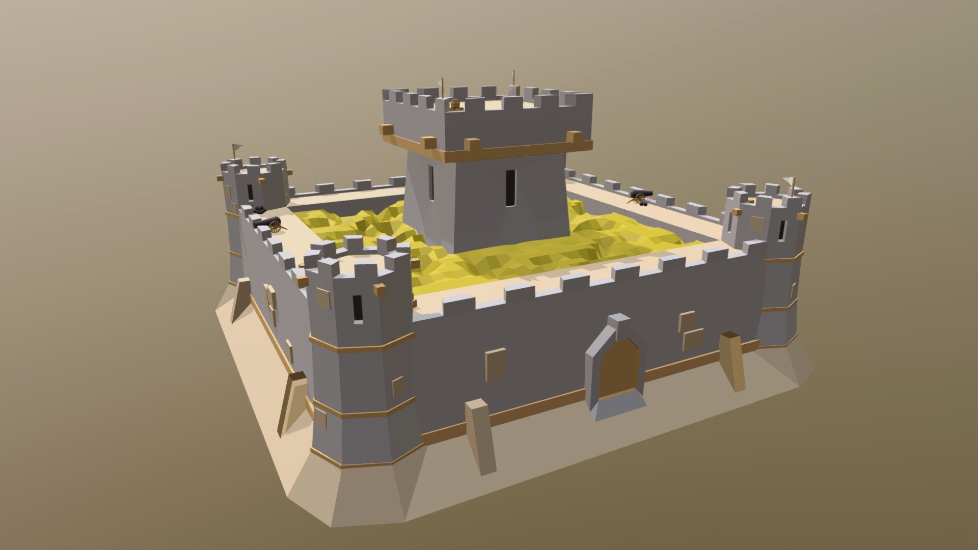 Main Tower Med- Poly - 3D model by ScottGrambo [6066b76] - Sketchfab