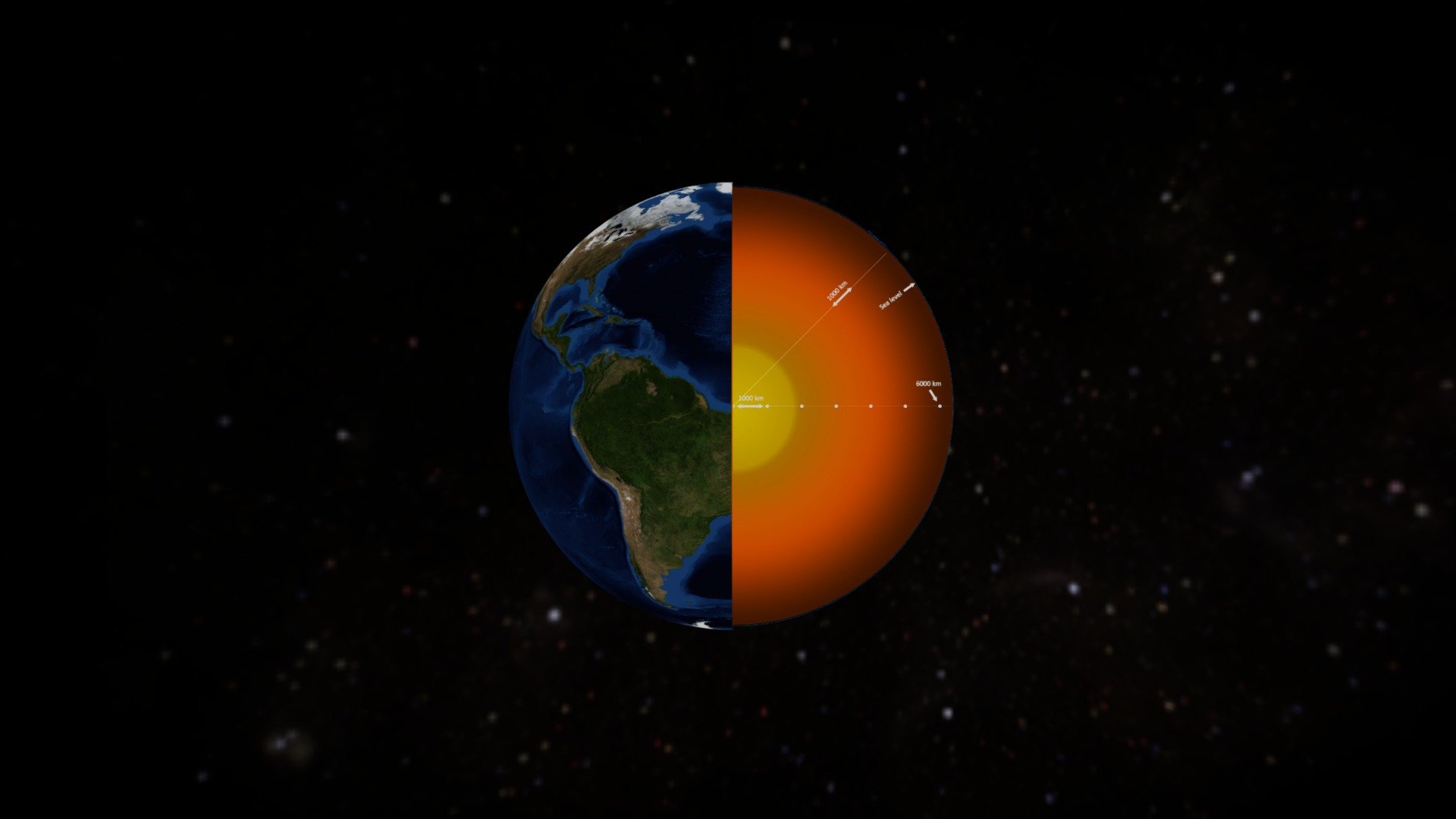 Earth and atmosphere height (actual dimensions) - 3D model by ...