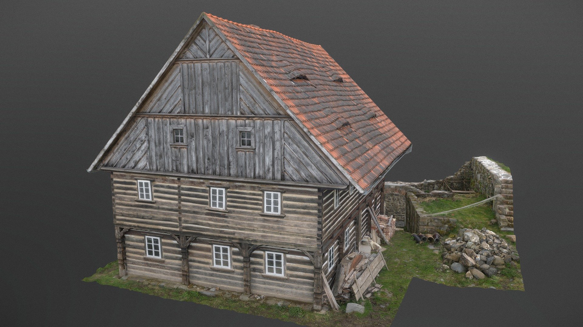Medieval half-timbered mill - 3D model by Zubrnice Open Air Museum ...