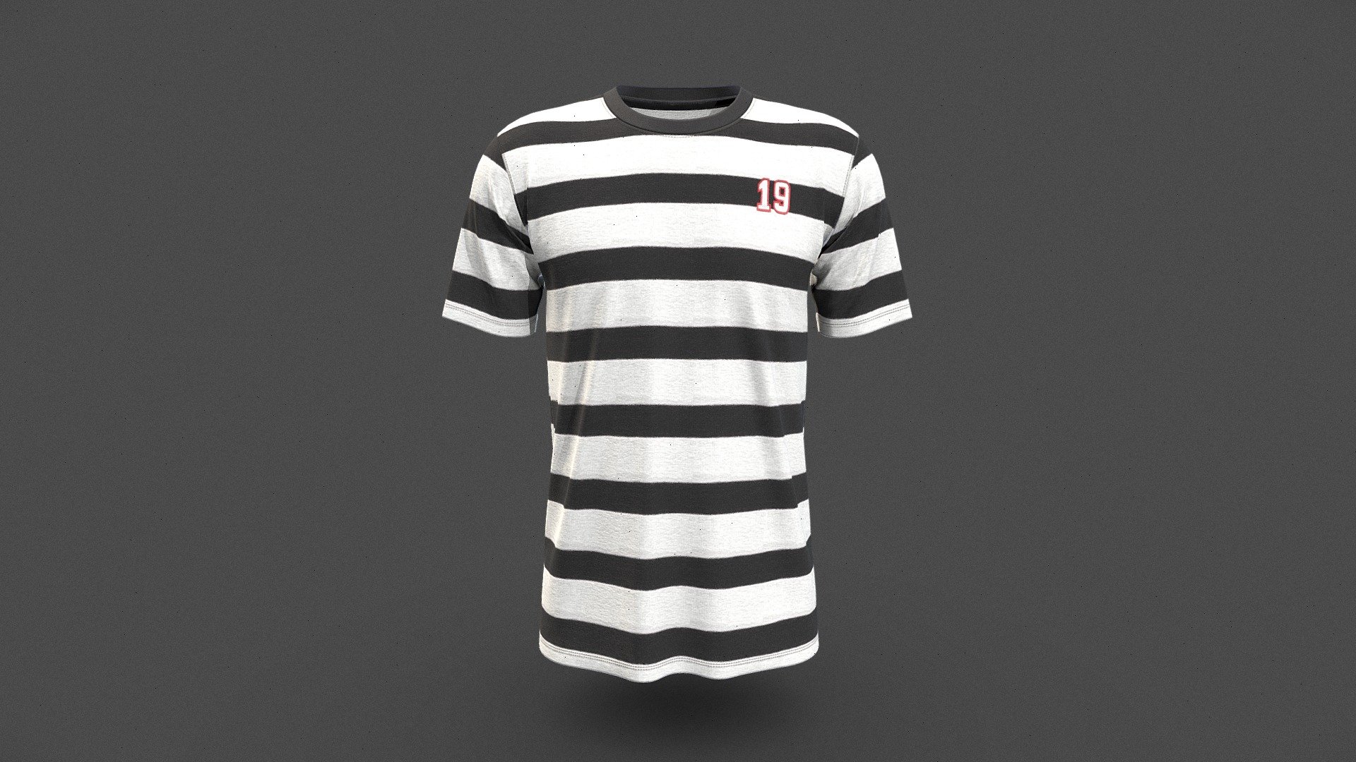 Men Classic Stripped Tee - Buy Royalty Free 3D model by BINARYCLOTH ...