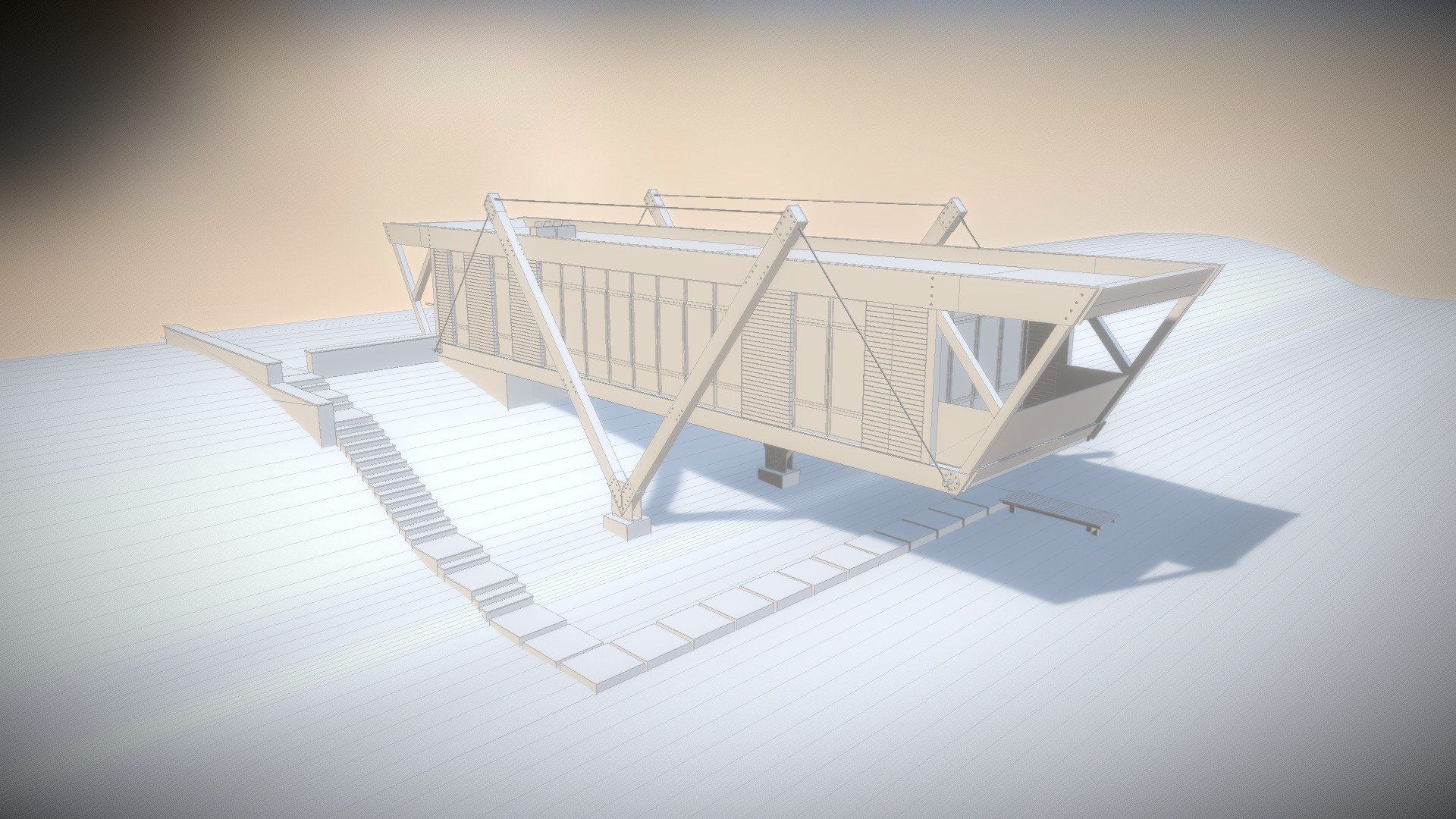 Constructivism style house (test) - Download Free 3D model by Marco ...