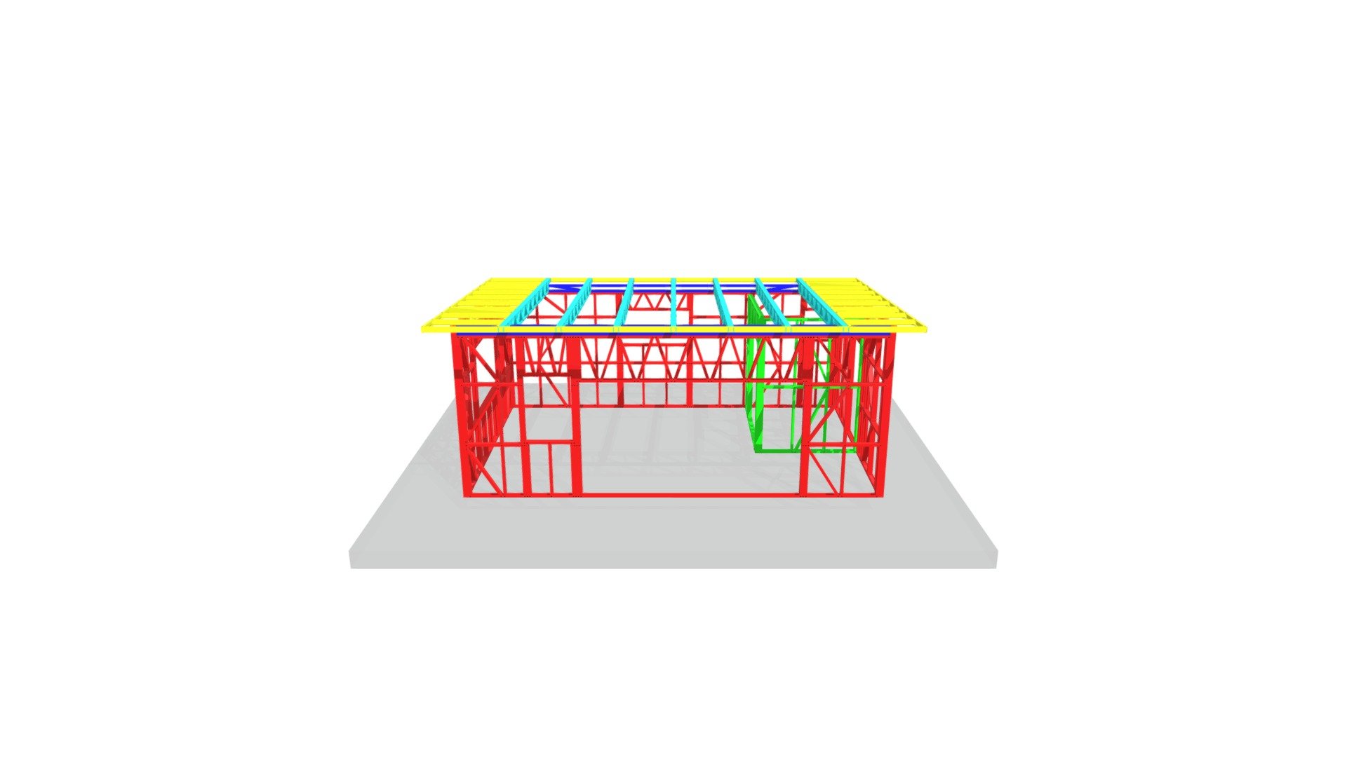 30m2 Internal Framing Kit for Cabin - 3D model by Steel Frames Direct ...