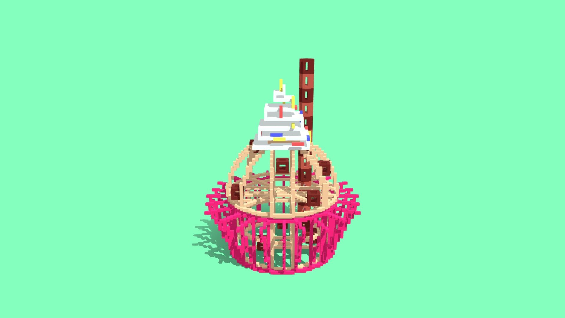 Voxel Cupcake - 3D model by menee [607577a] - Sketchfab