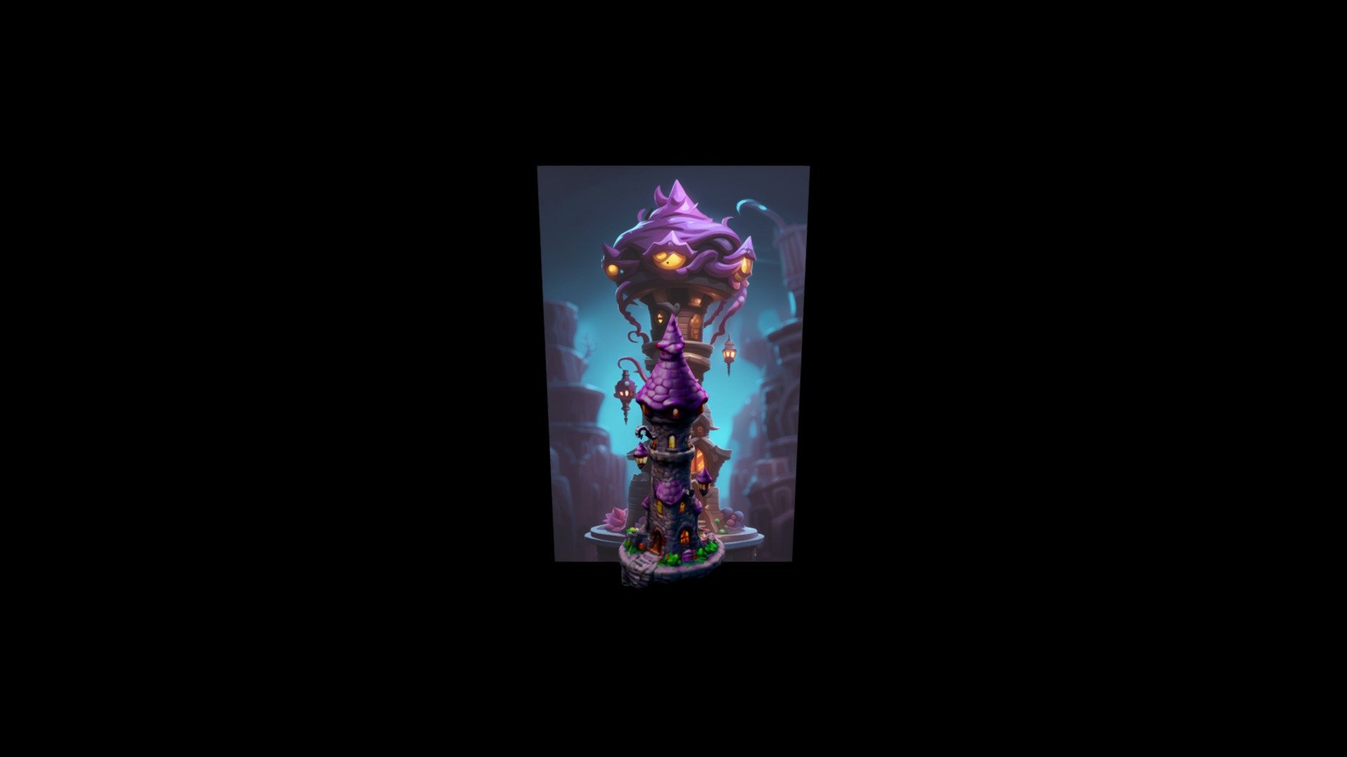 The Purple Tower with the Monster on Top T - Download Free 3D model by ...