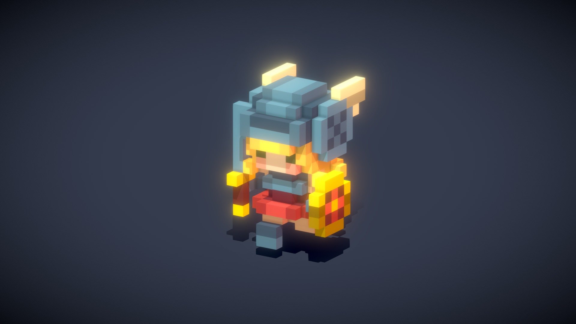 Voxel Valkyrie Animation Test - 3D model by BitGem [6078e8e] - Sketchfab