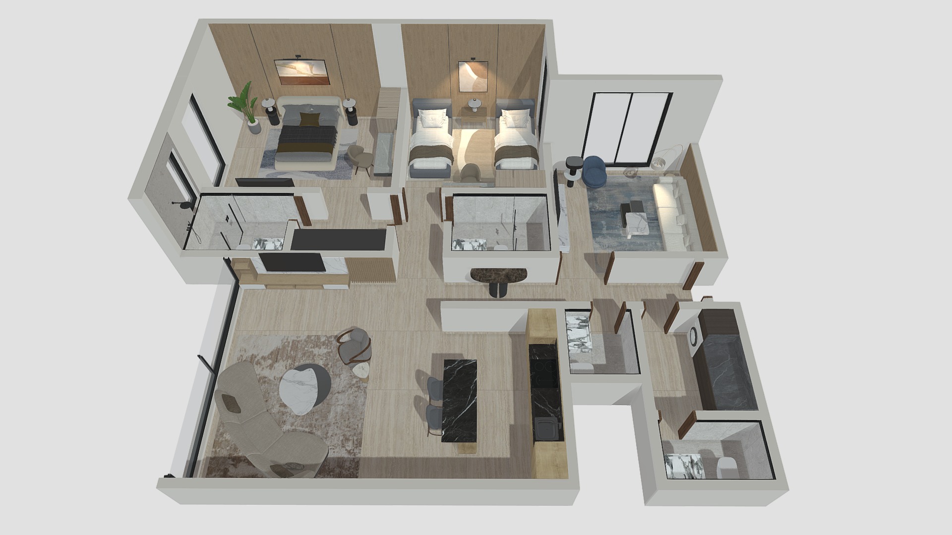 AKNAN 23 _ Type-3 G.F Apartment (A4,B4,E4 - copy - 3D model by Dubizzle ...