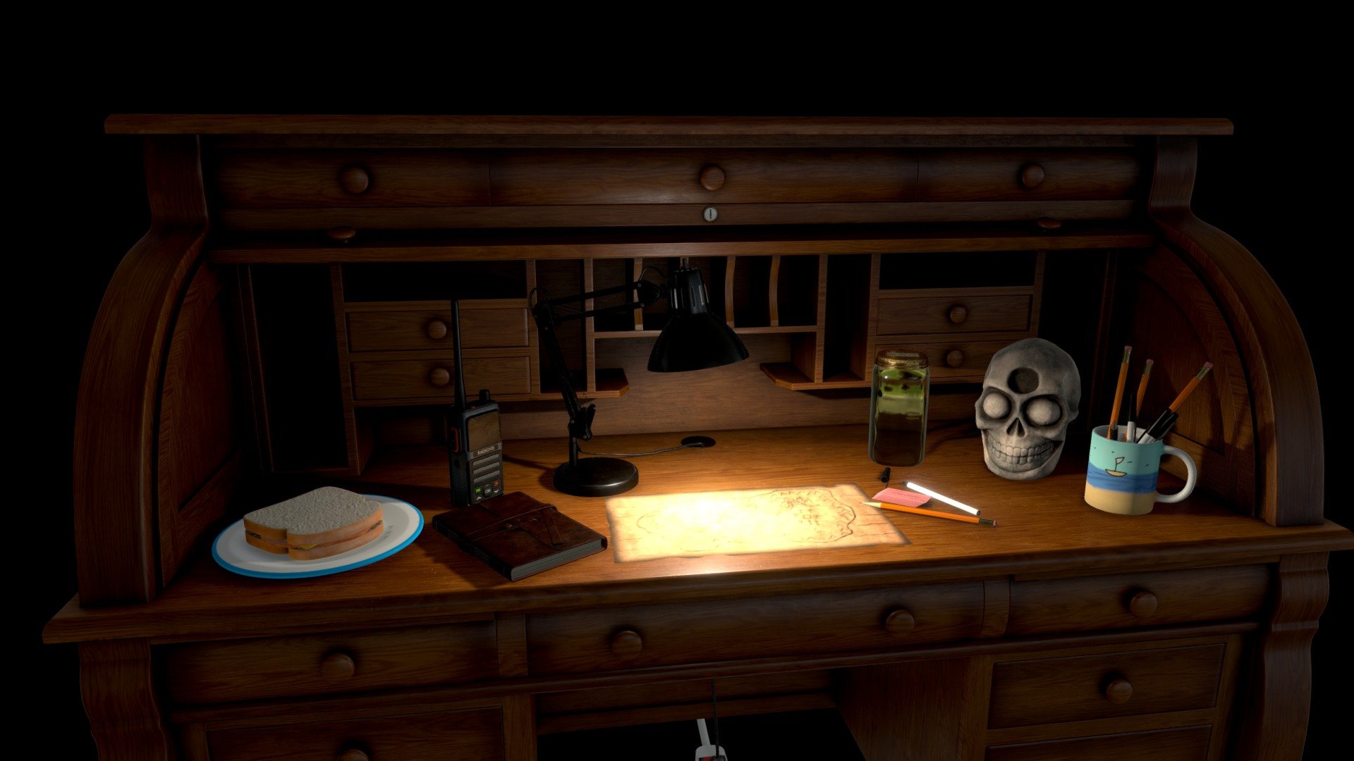Archaeologist desk - 3D model by Al (@lightningocelot) [6079a59 ...