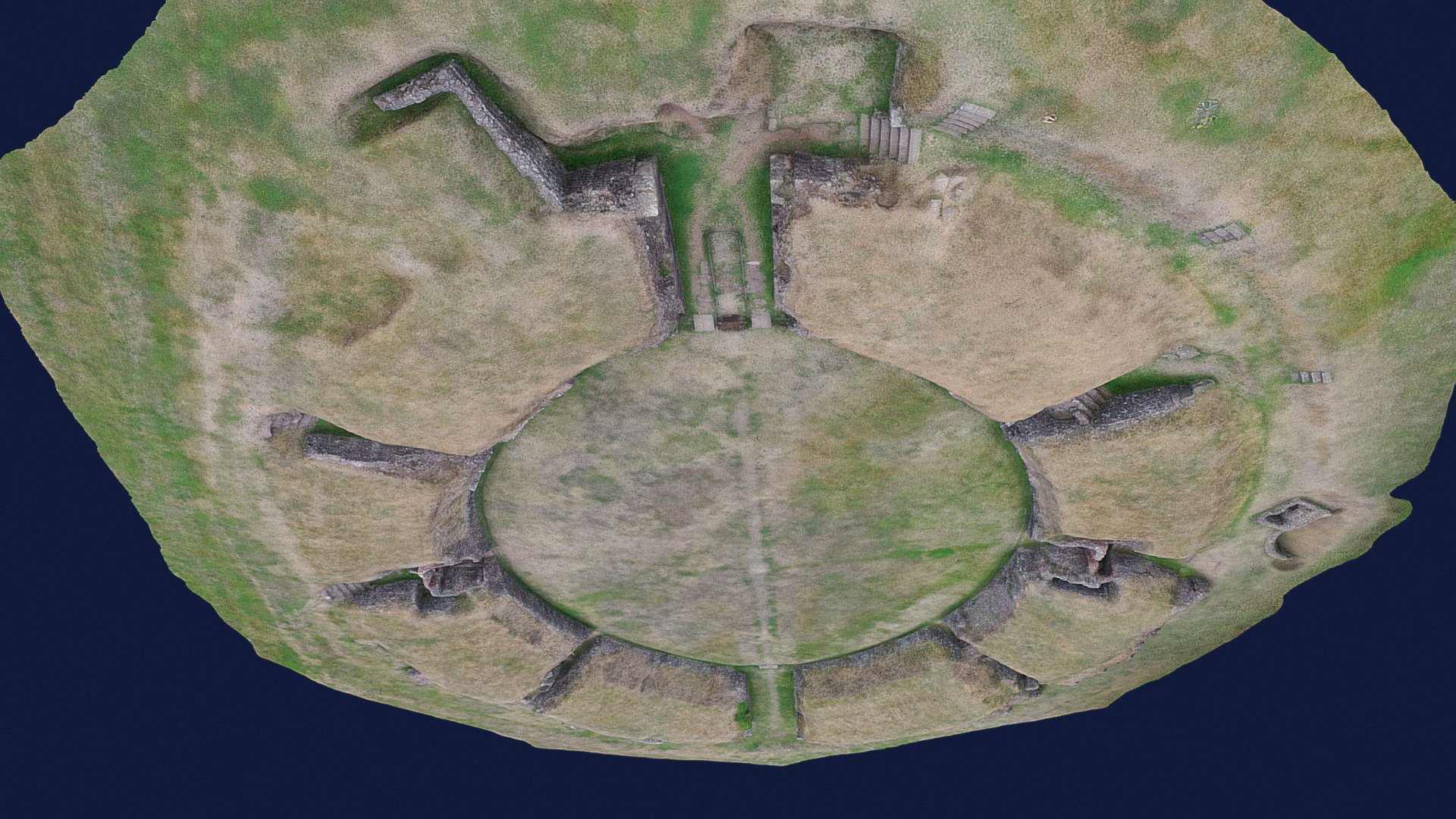 Caerleon Roman Amphitheatre - updated textures - 3D model by ...
