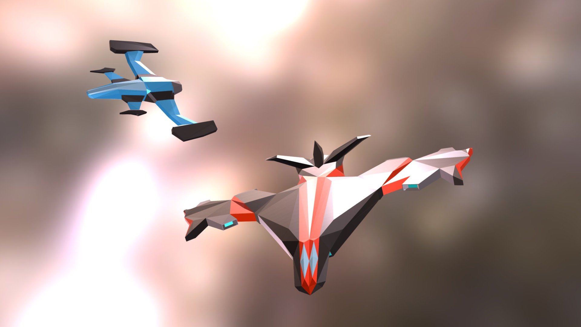 Two space ships - 3D model by Treys [607ee83] - Sketchfab