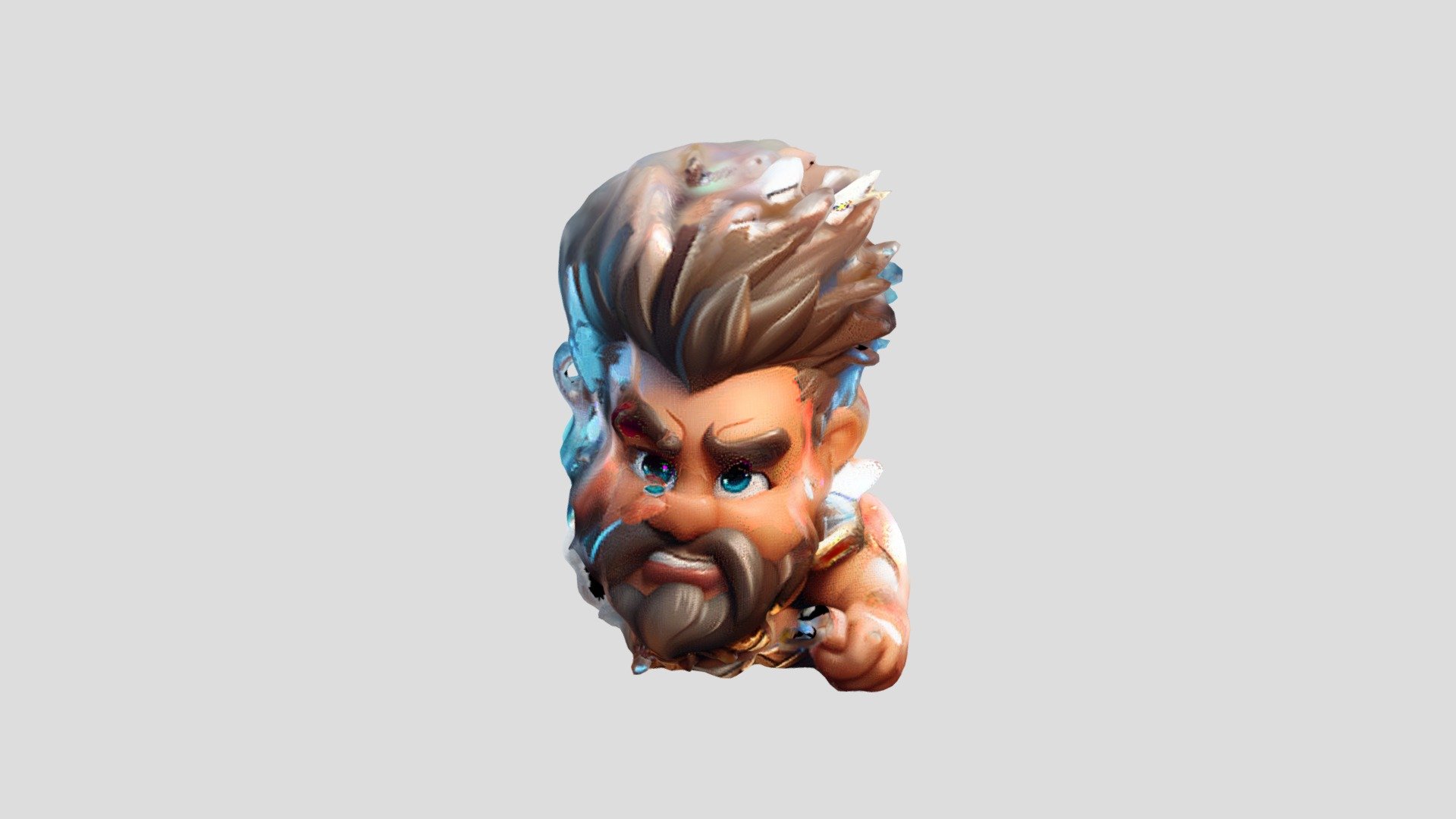 Bearded man holding a sword and a shield, ready - Download Free 3D ...