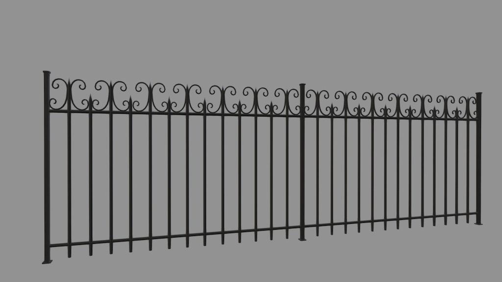 Iron Fence - 3D model by Johanne Koffi (@JohanneK) [6092e02] - Sketchfab