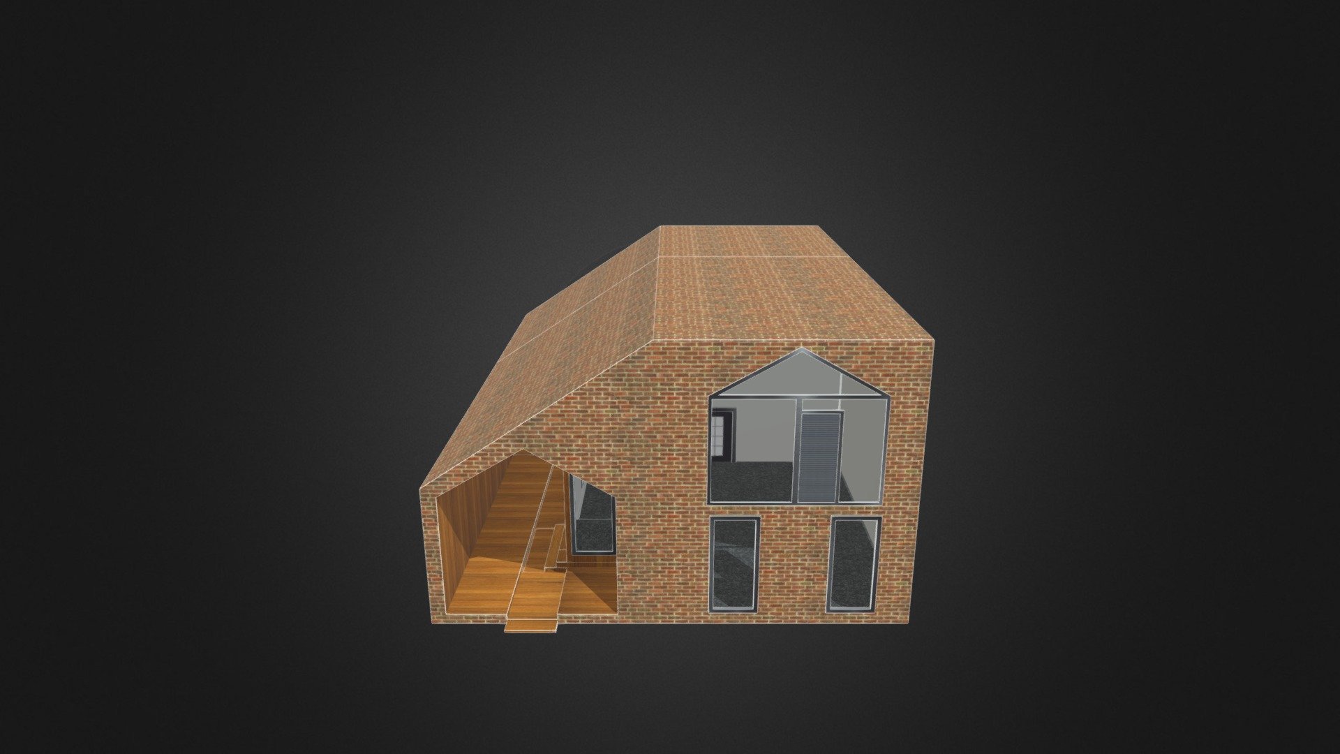 Black and Brick house - Download Free 3D model by shirlanne [60983a5 ...
