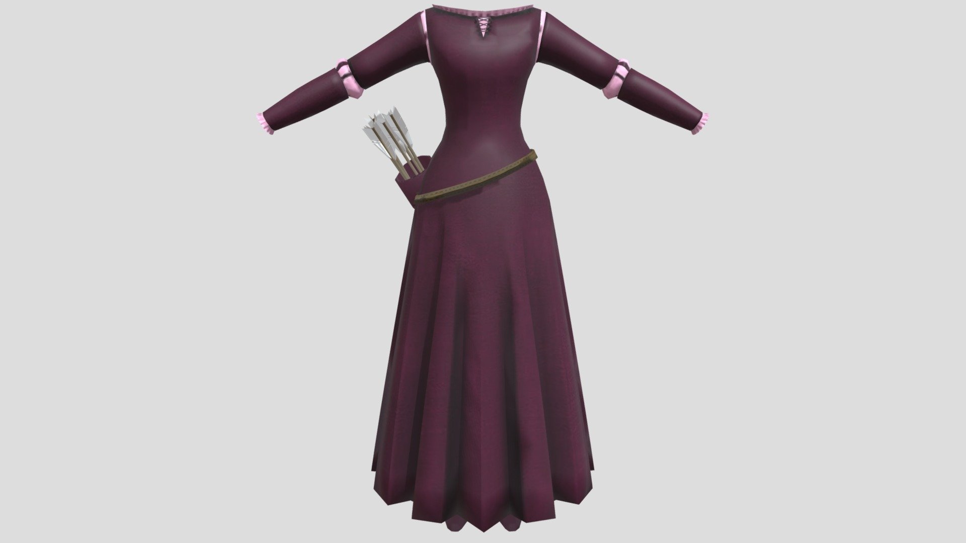 Princess Merida Pink Clothes - Download Free 3D model by Princess Gowns ...