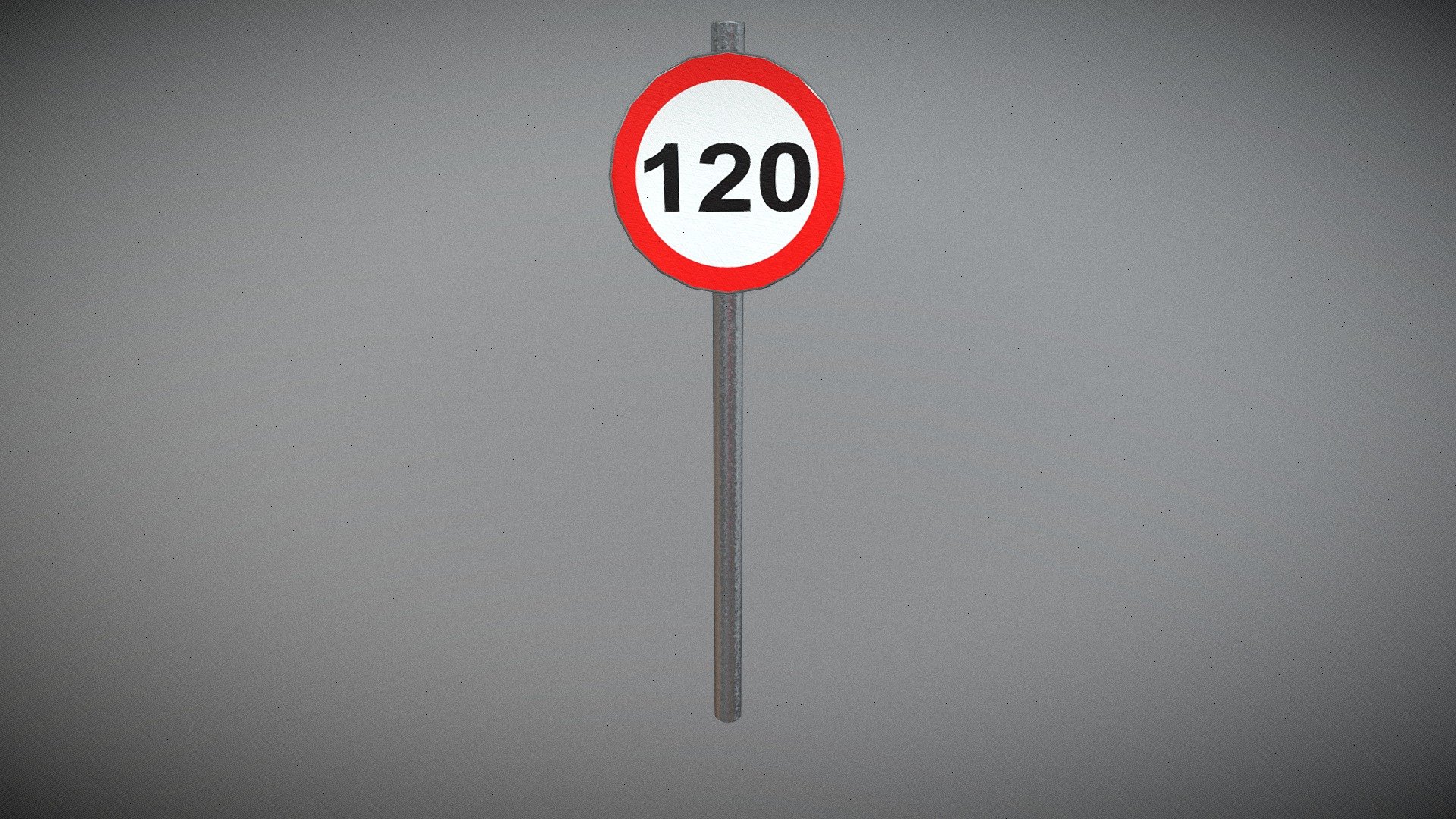 Maximum speed 120 traffic sign - Download Free 3D model by Hüseyin ...