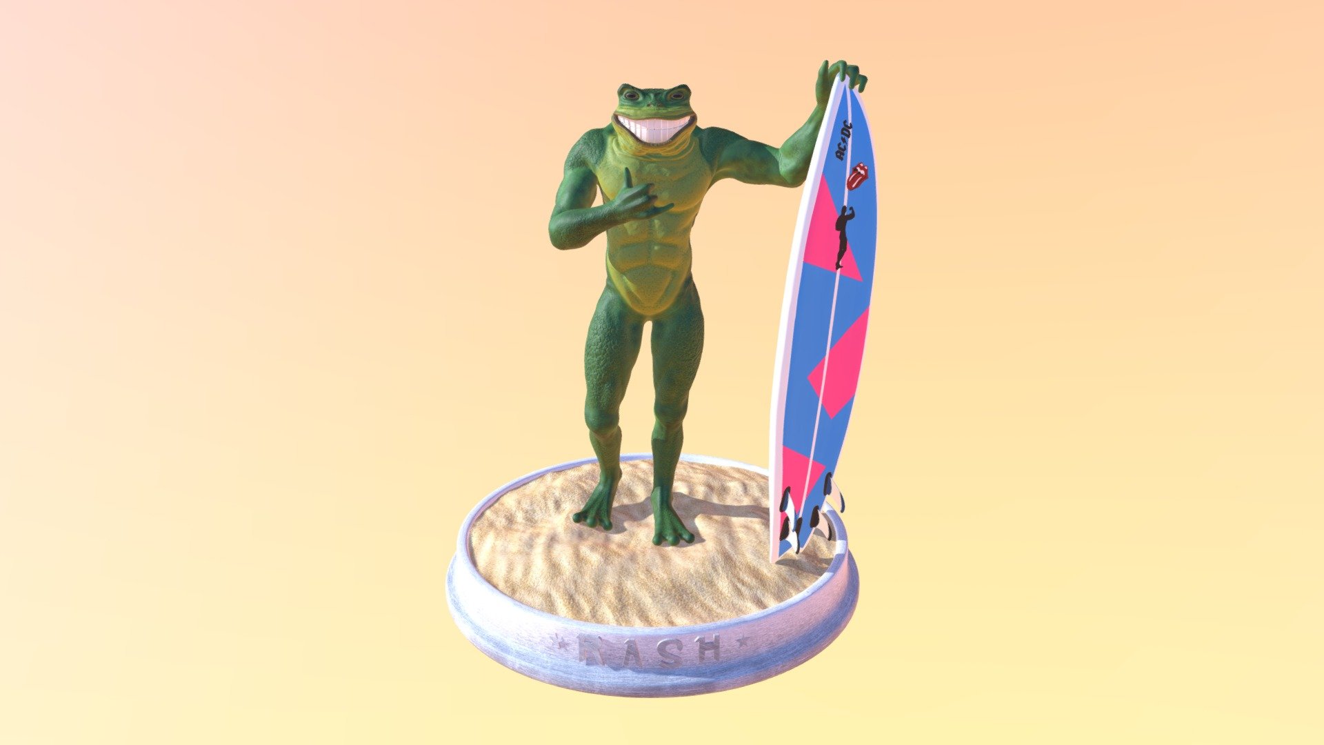 Rash the Battletoad - 3D model by Andrii (@animaDron) [60ad974] - Sketchfab