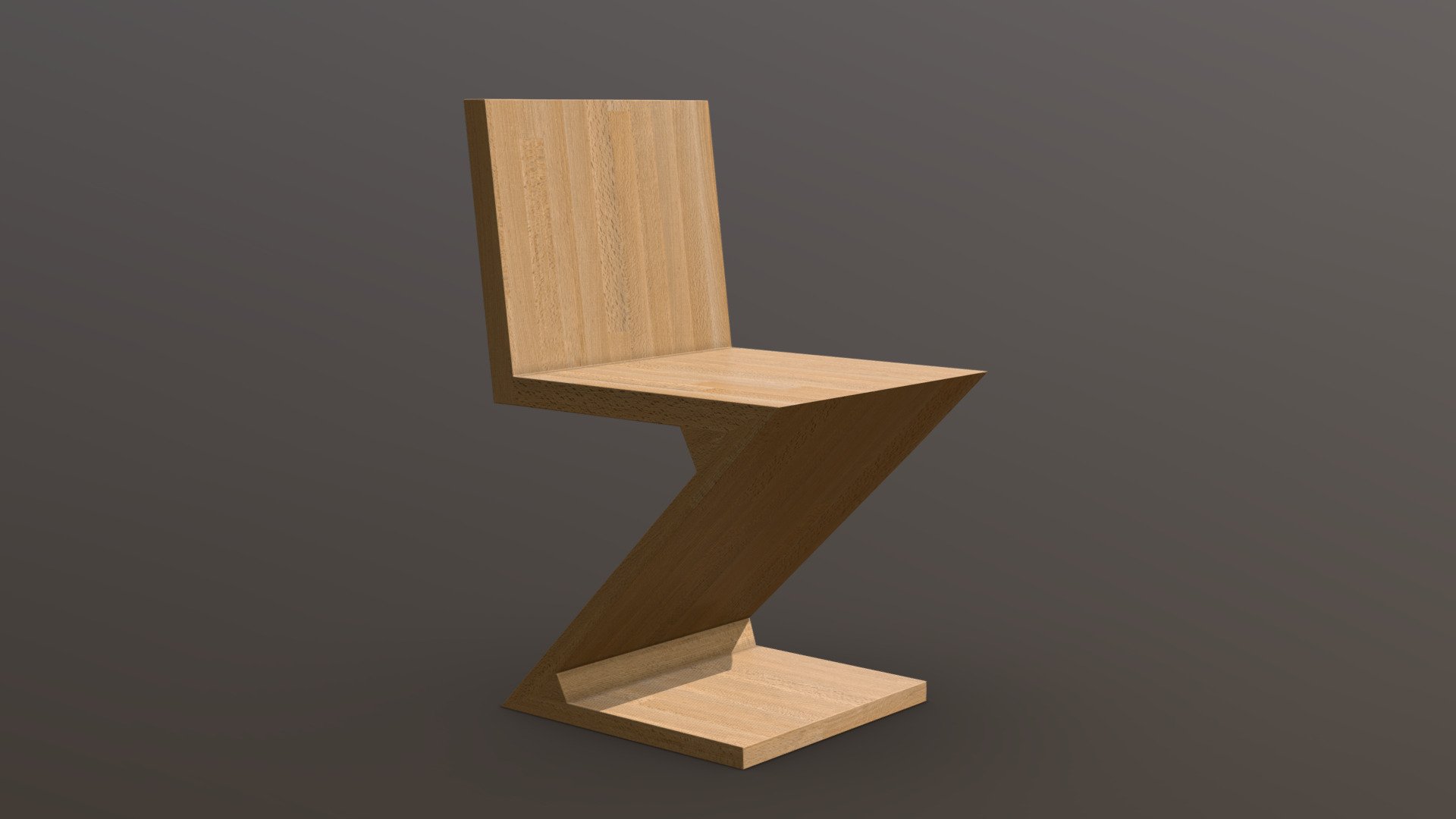 Zig Zag Chair - Download Free 3D model by slls666 [60b27d4] - Sketchfab