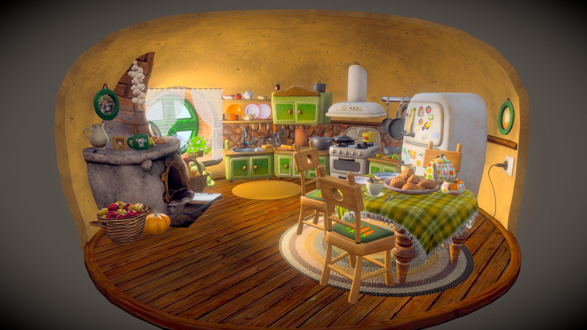 Rabbit's Kitchen - 3D model by Alina Zhdanova (@ilandion.rise) [60b2f5f ...
