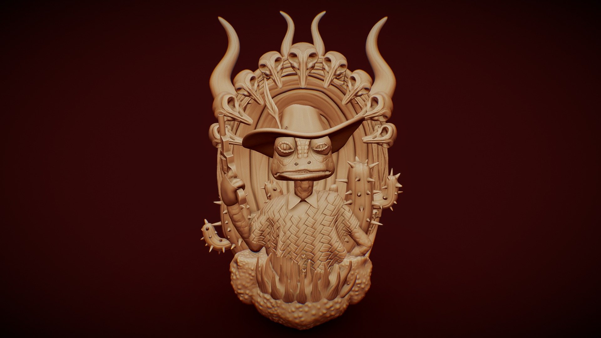 Chameleon of the old west Rango 3D print model - Buy Royalty Free 3D ...