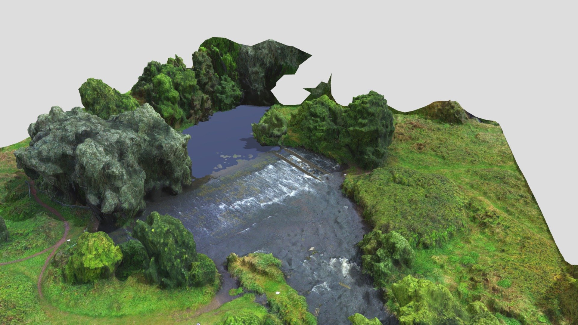 Kirkland Dam with Baffle Fish Ladder - 3D model by Commendium ...