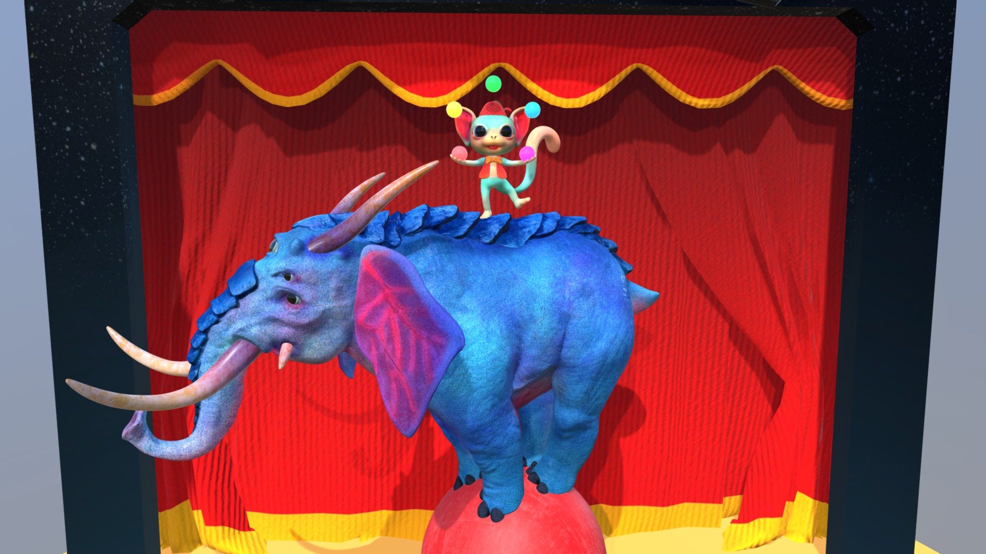 Sci-Fi Circus: The Dynamic Space Duo - 3D model by Margaret.Tran [60c97a8] - Sketchfab