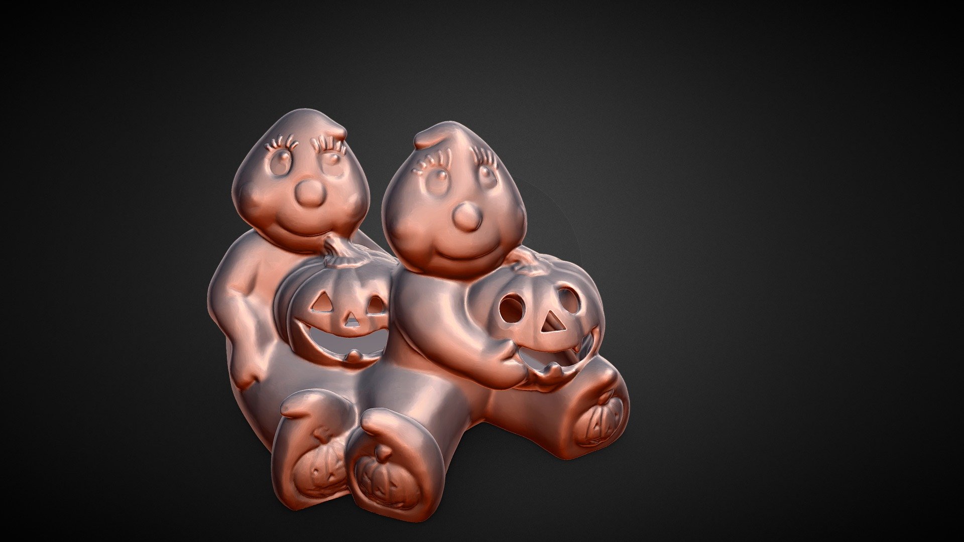 Ghost Holding Pumpkins - Buy Royalty Free 3D model by Stephane ...