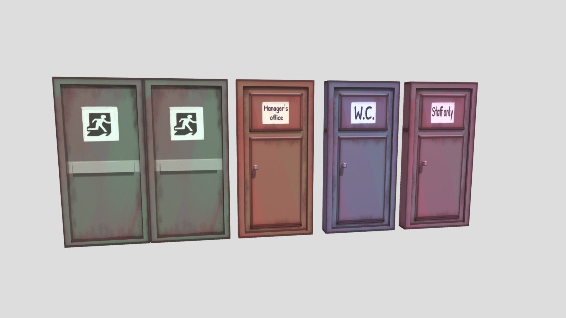 Low Poly Door Set - 3D model by stargazer-dt (@stargazer.dt) [60d9243 ...