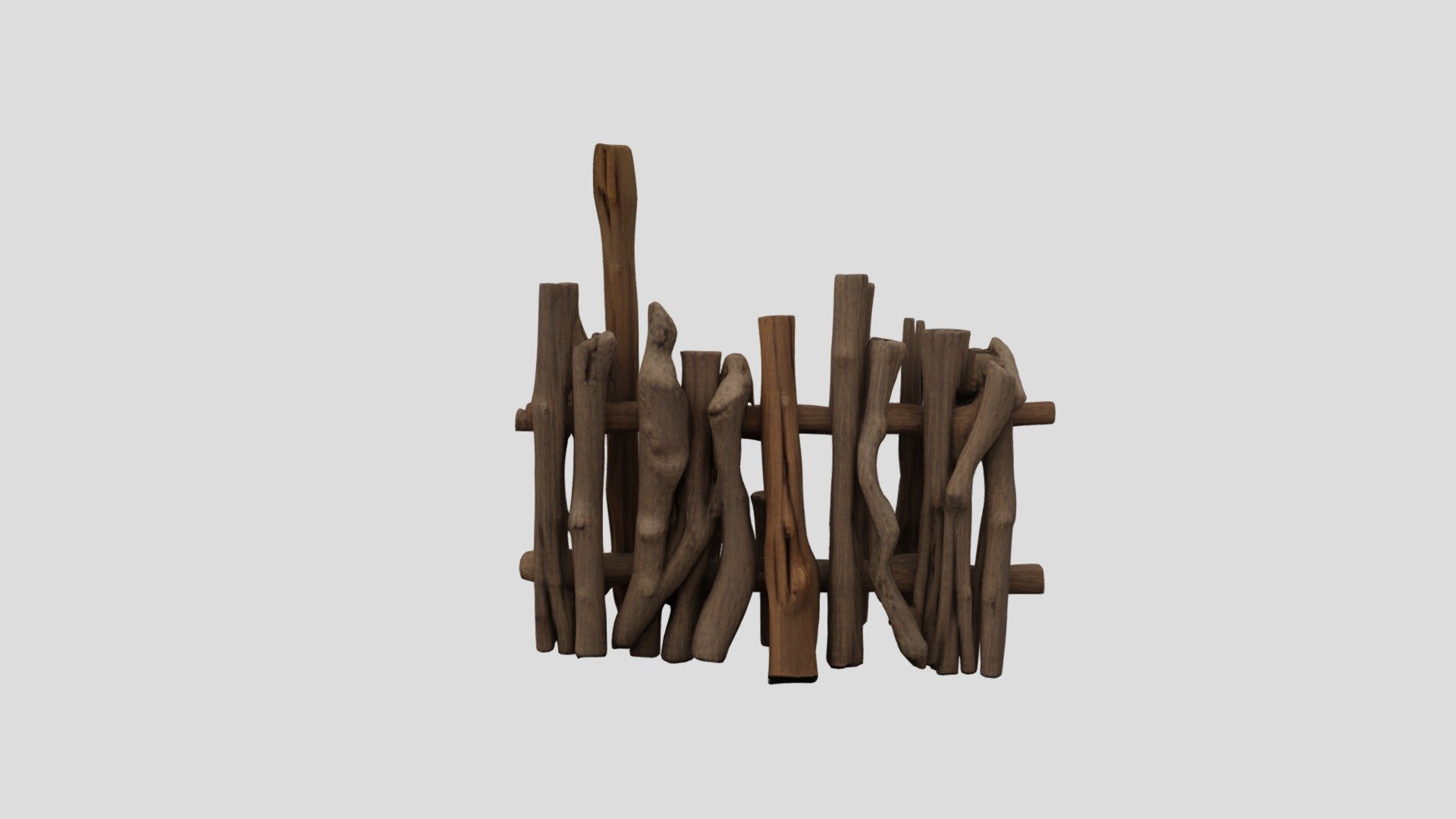 fence made up of wooden sticks - Download Free 3D model by denj666 ...