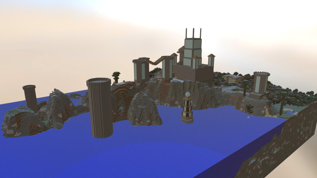 ISLAND CASTLE MINECRAFT - Download Free 3D model by thesaber78_pl ...